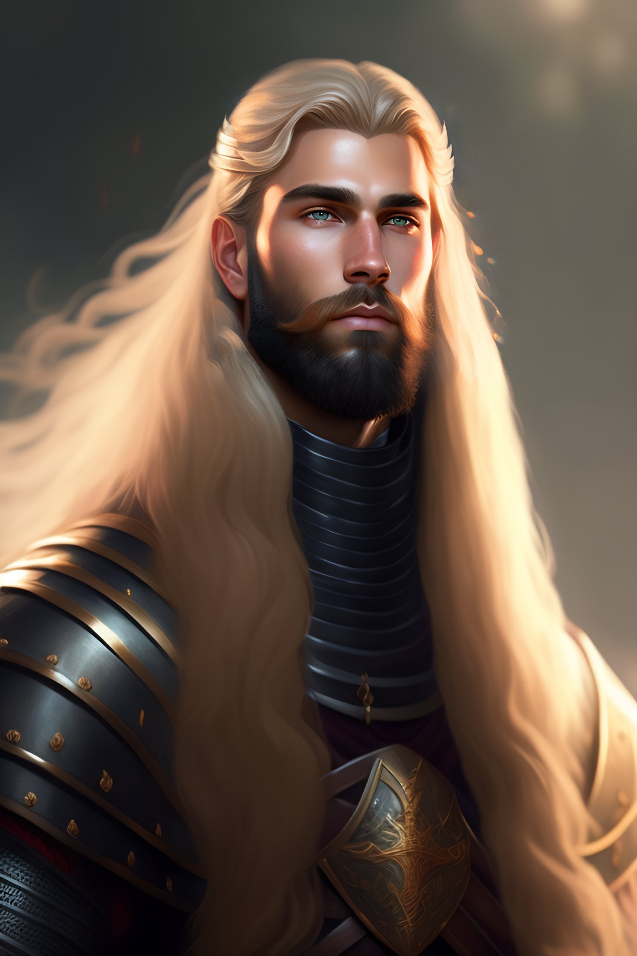 Lexica - A portrait of a medieval knight with a medium beard and long ...