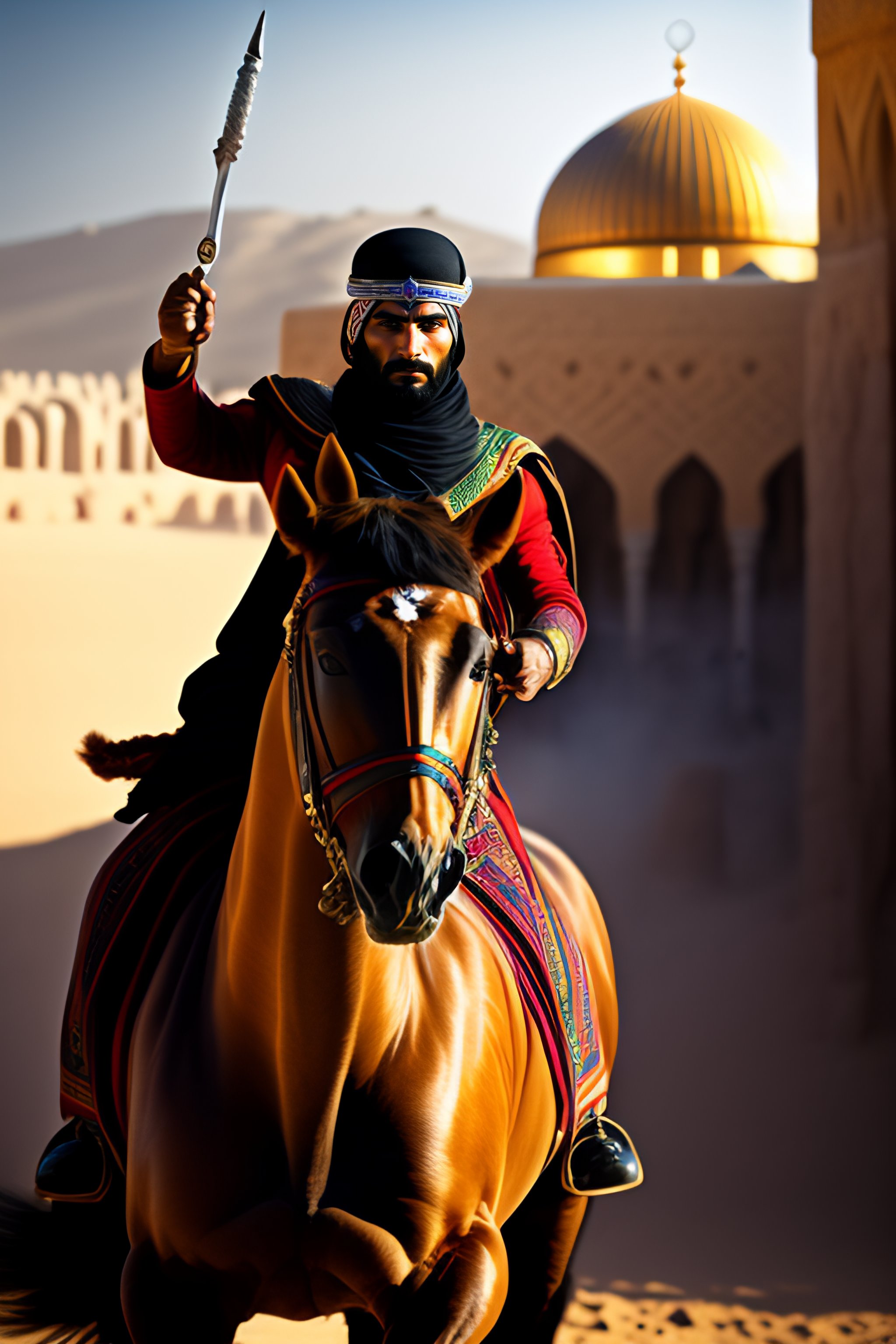 Lexica - Palestinian warrior,arabic warrior,1000,epic, 50mm lense,life ...