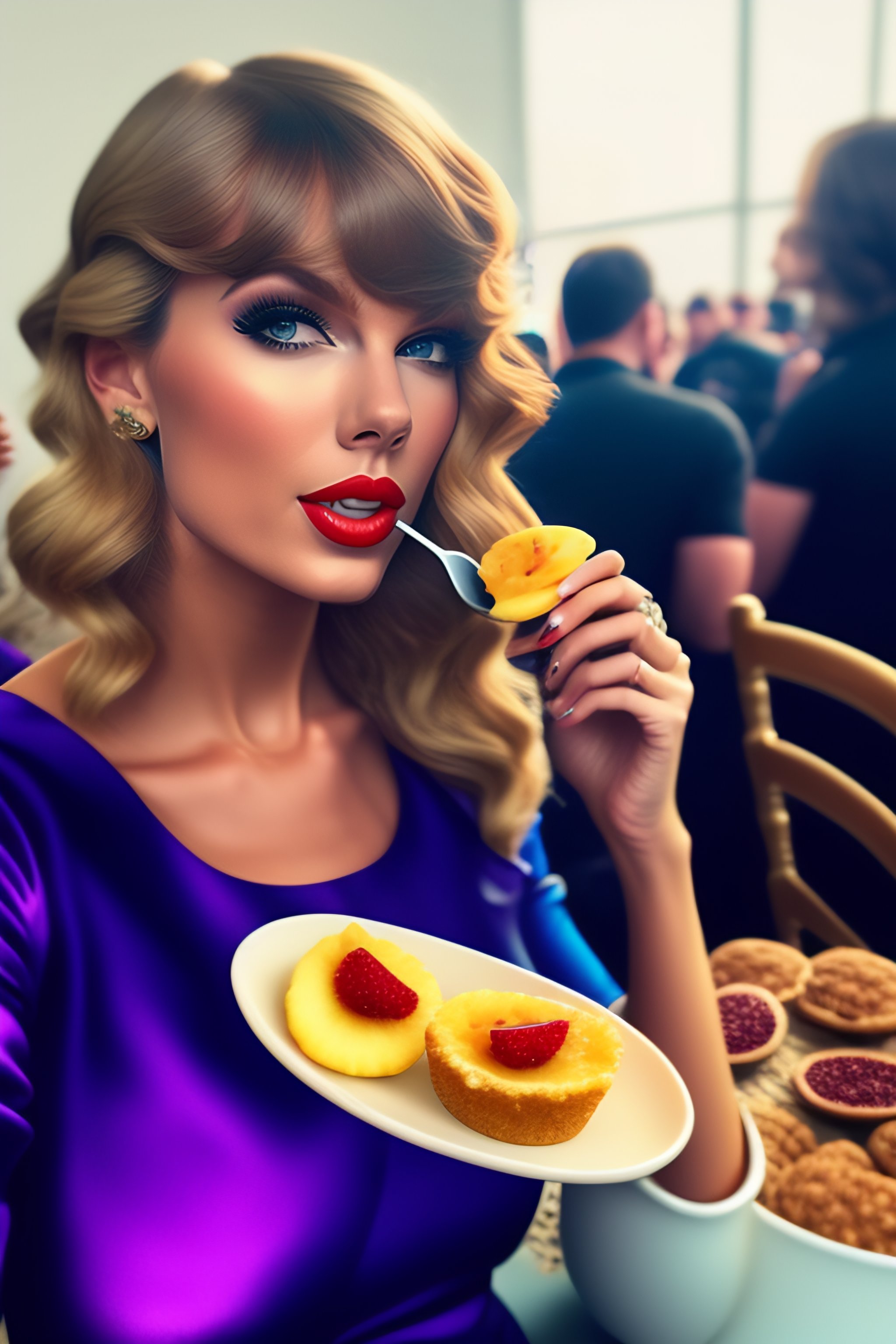 Lexica - Taylor swift eating pomello with country road