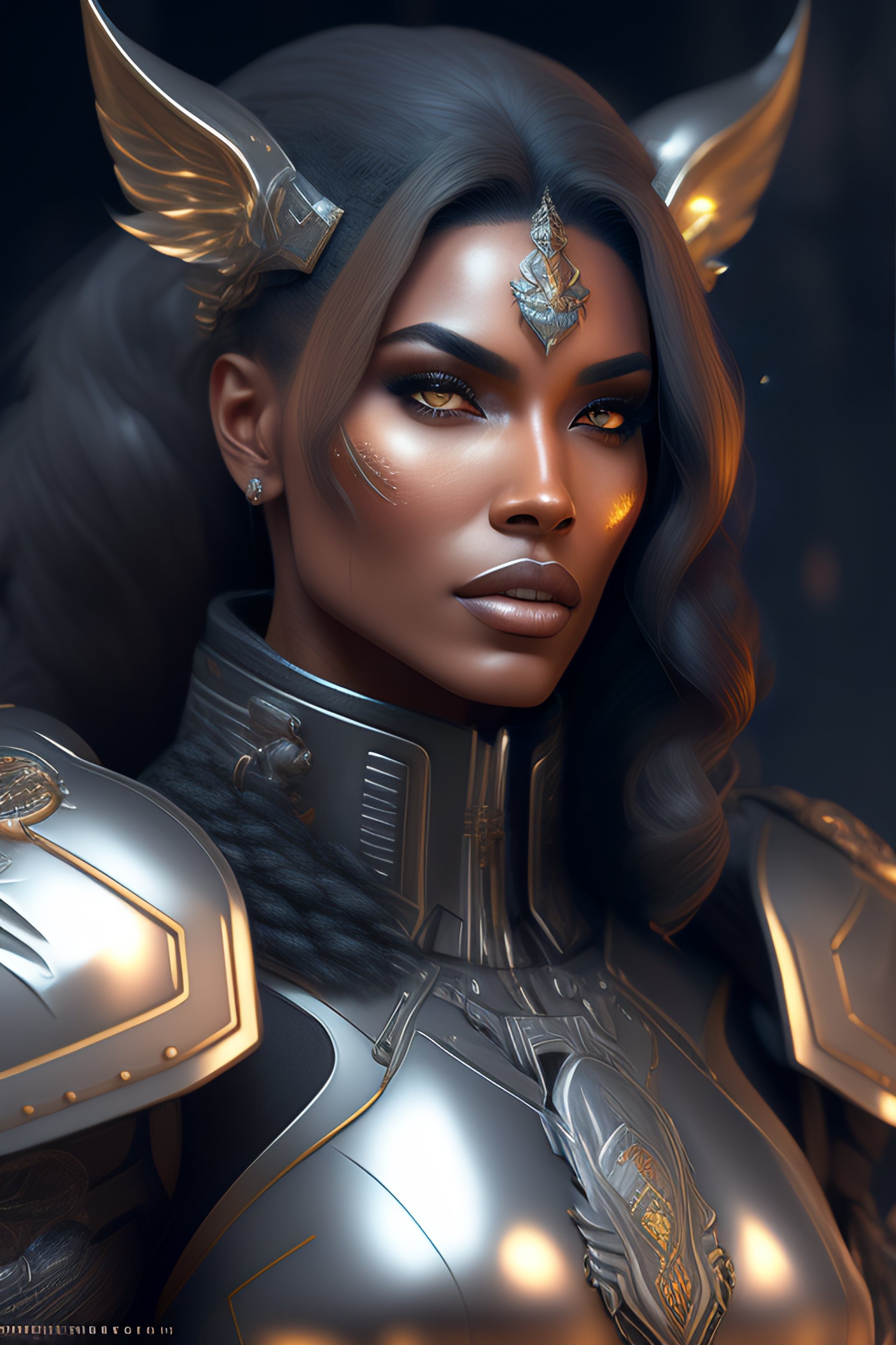 Lexica - Portrait painting of a cybernetic grey werewolf with power ...