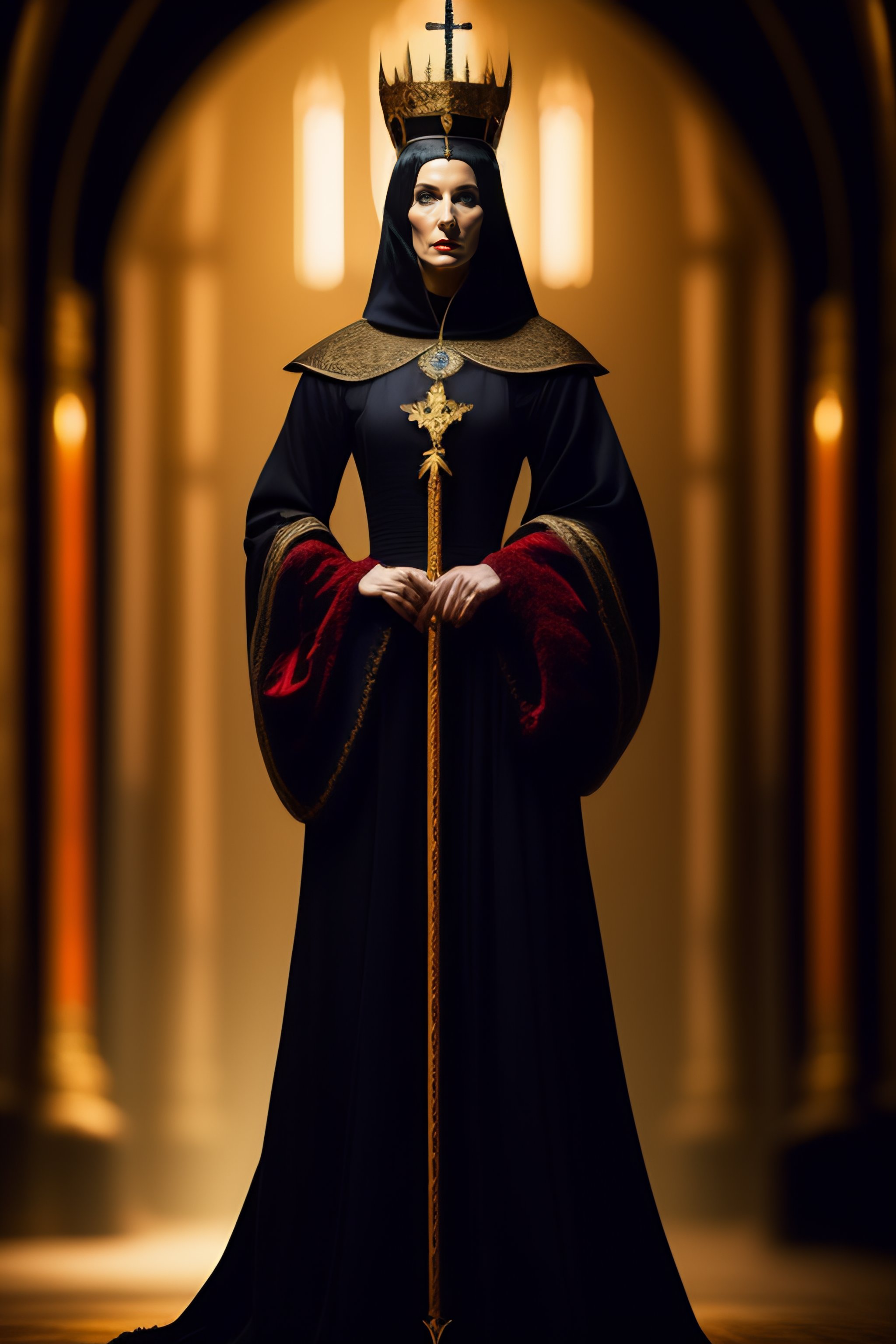 Lexica - Extremely slender and tall medieval queen of death, wearing a ...