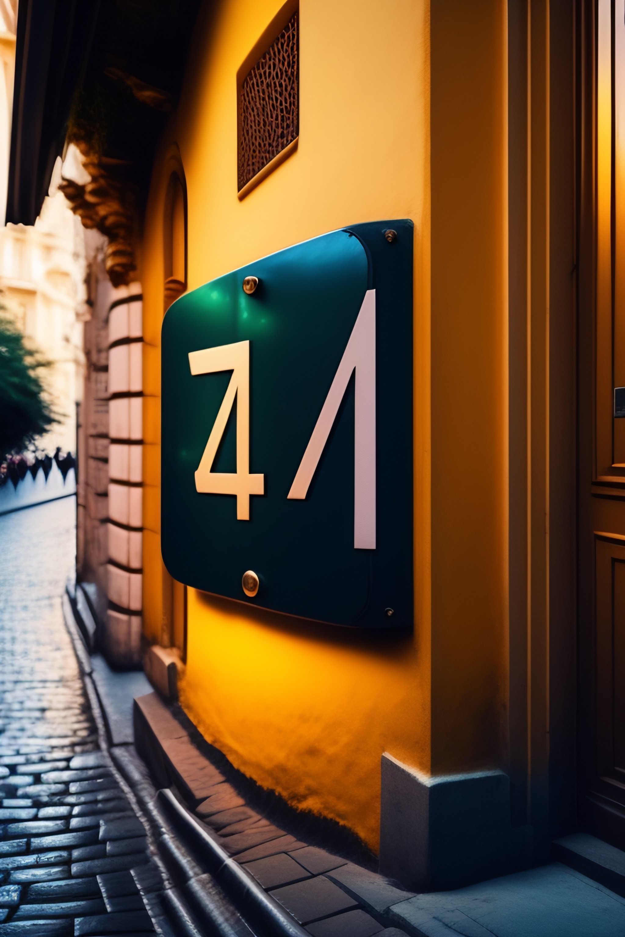 Lexica - Number "41" written on a sign in the streets of budapest
