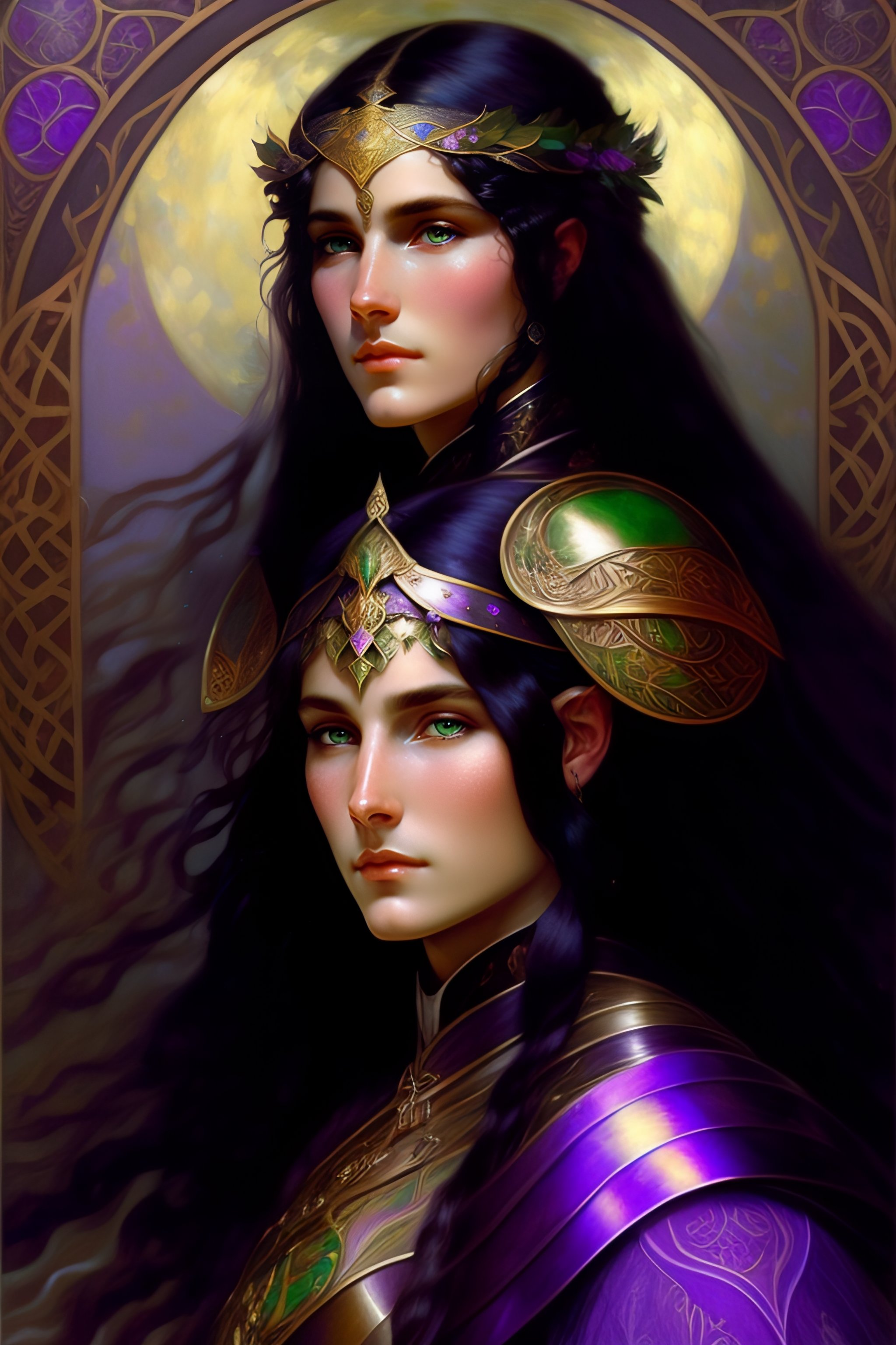 Lexica - Portrait of a young warrior elf woman with pale skin, green ...