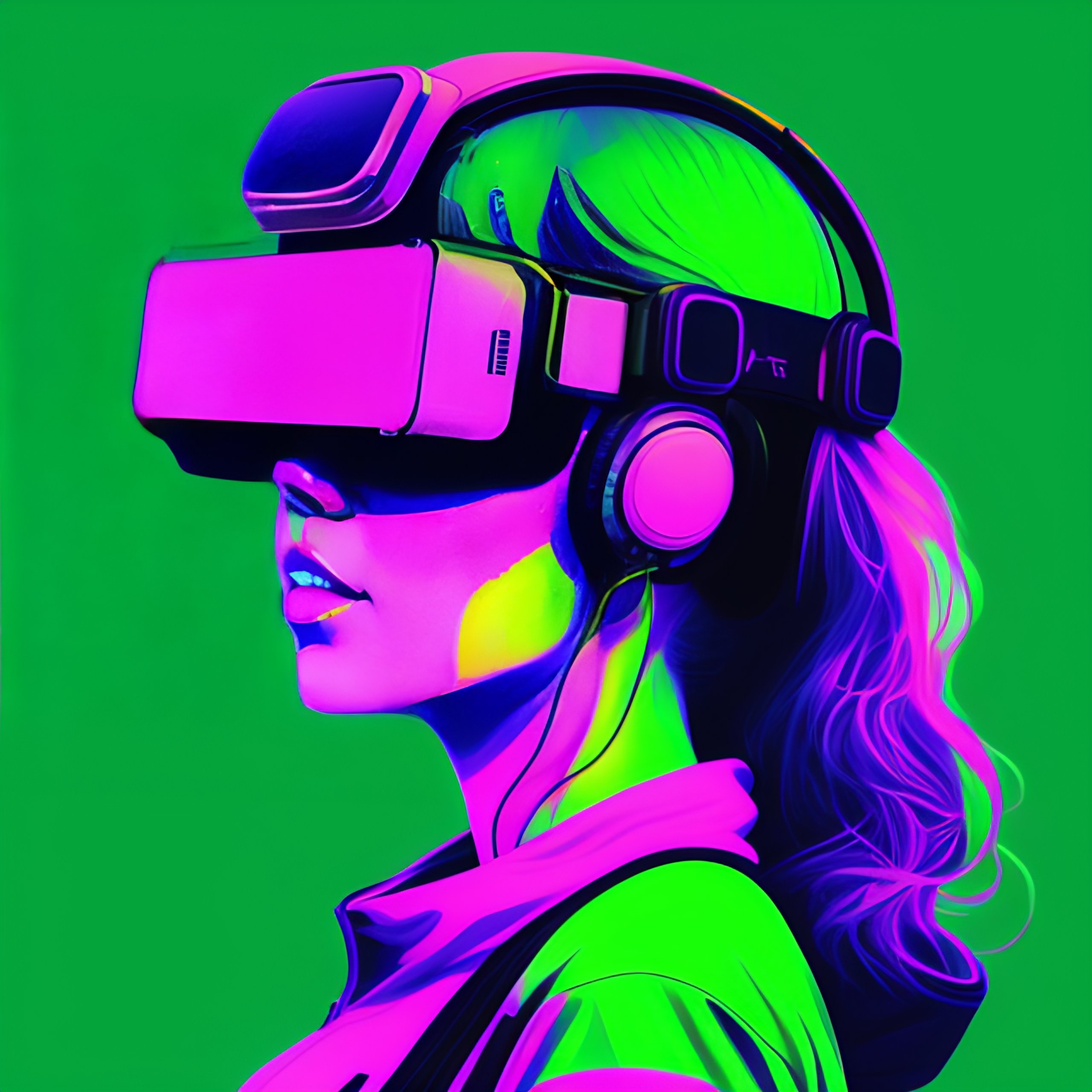 Lexica - Woman dancing with a vr headset, style of laurie greasley ...