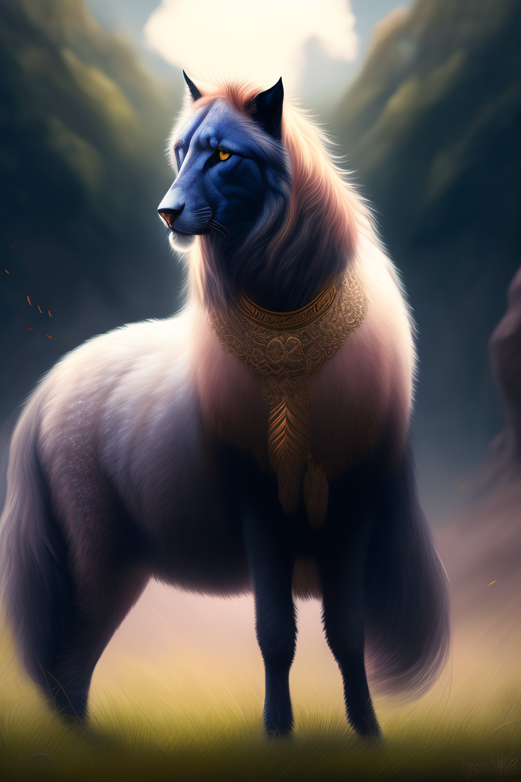 Lexica - Lionel Messi standing beside a majestic goat, D&D, fantasy ...