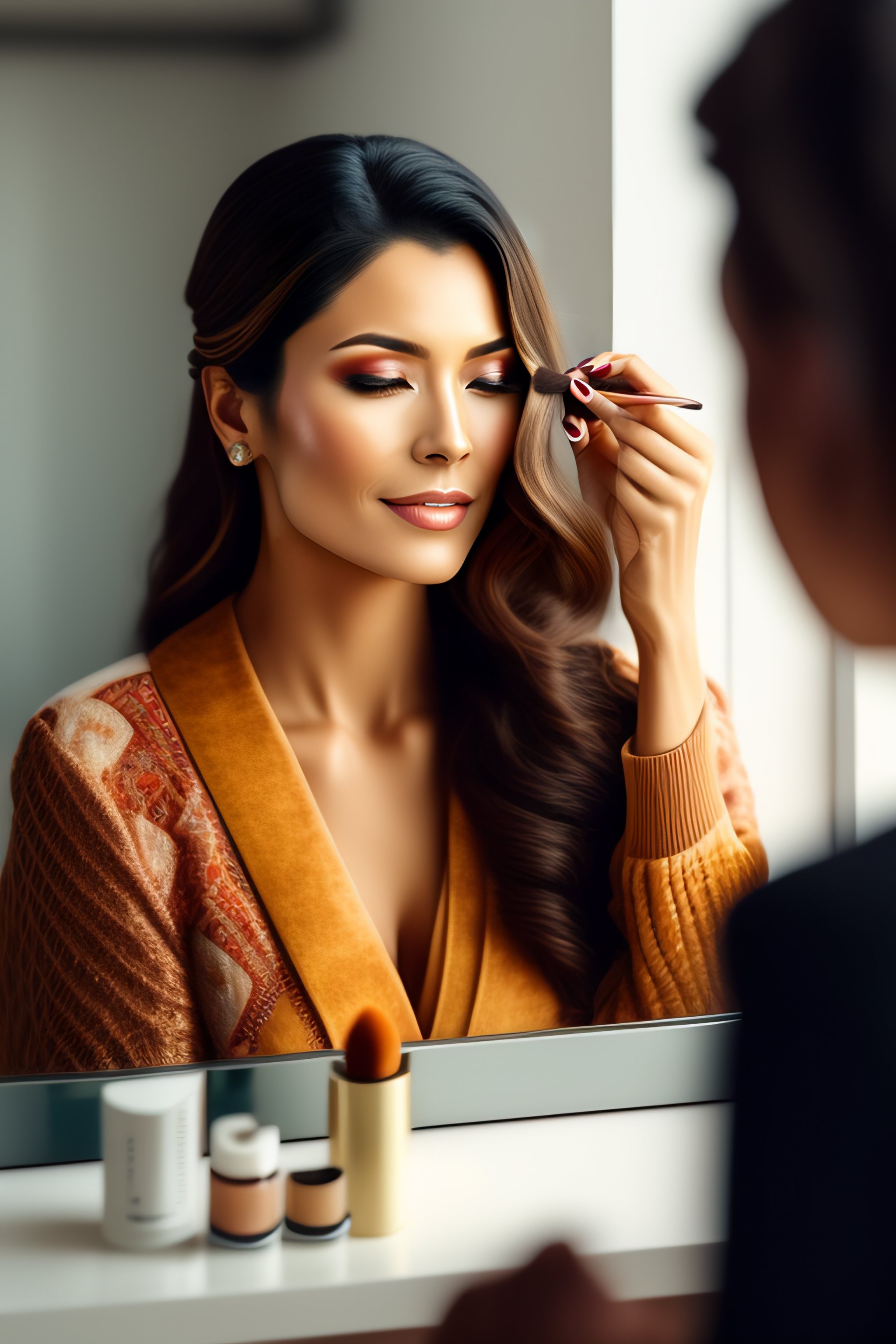 Lexica - Woman applying makeup