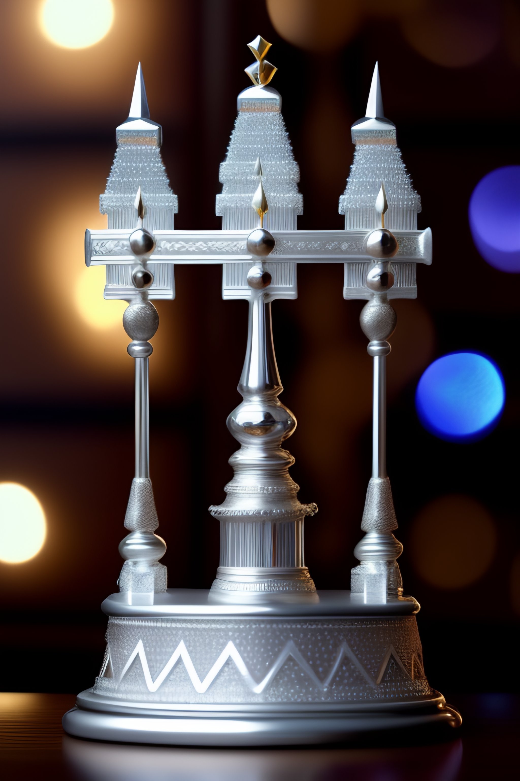 Lexica - An Israeli menorah made of sparkling silver