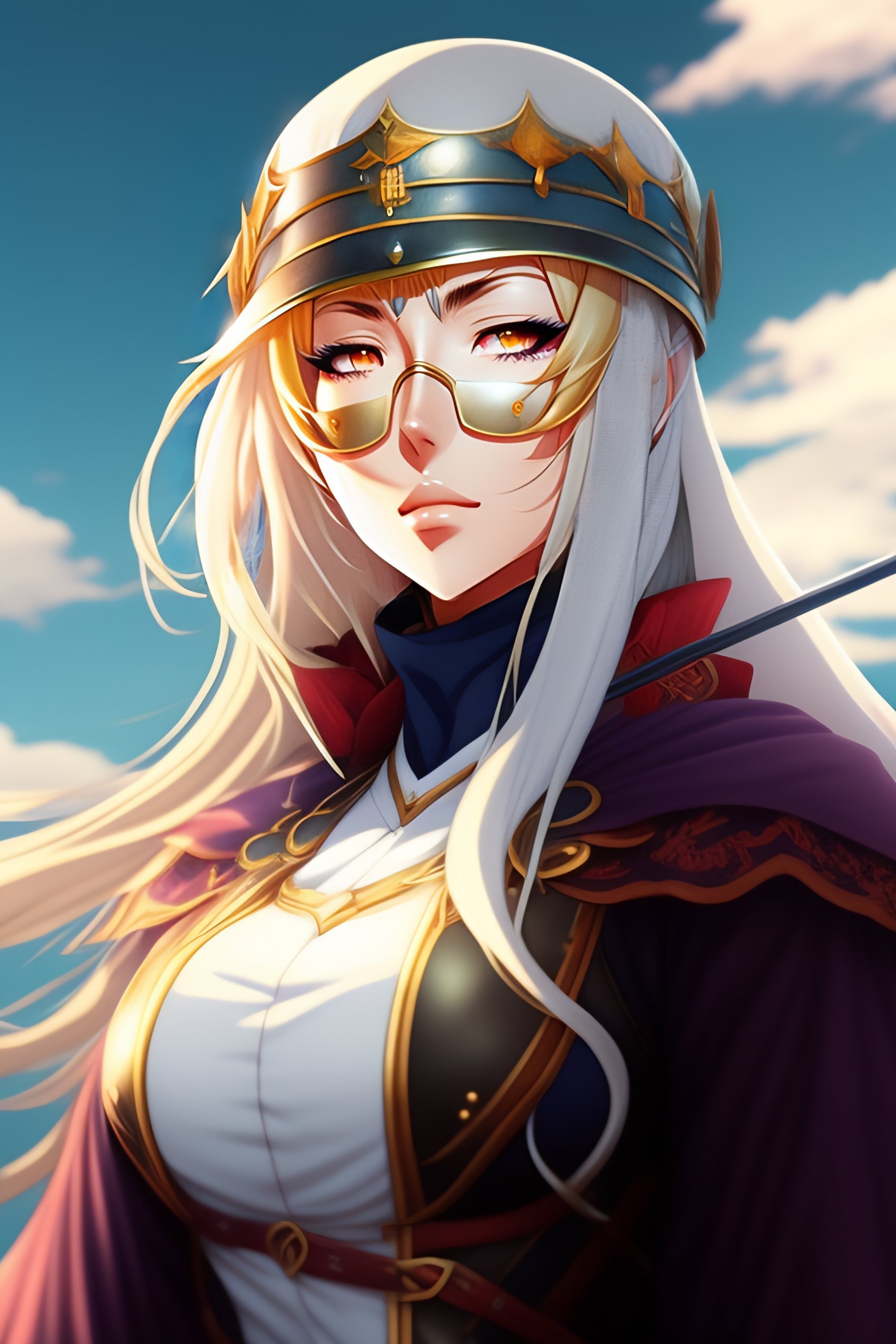 Lexica - Female cleric, anime, anime style, blindfold, blind