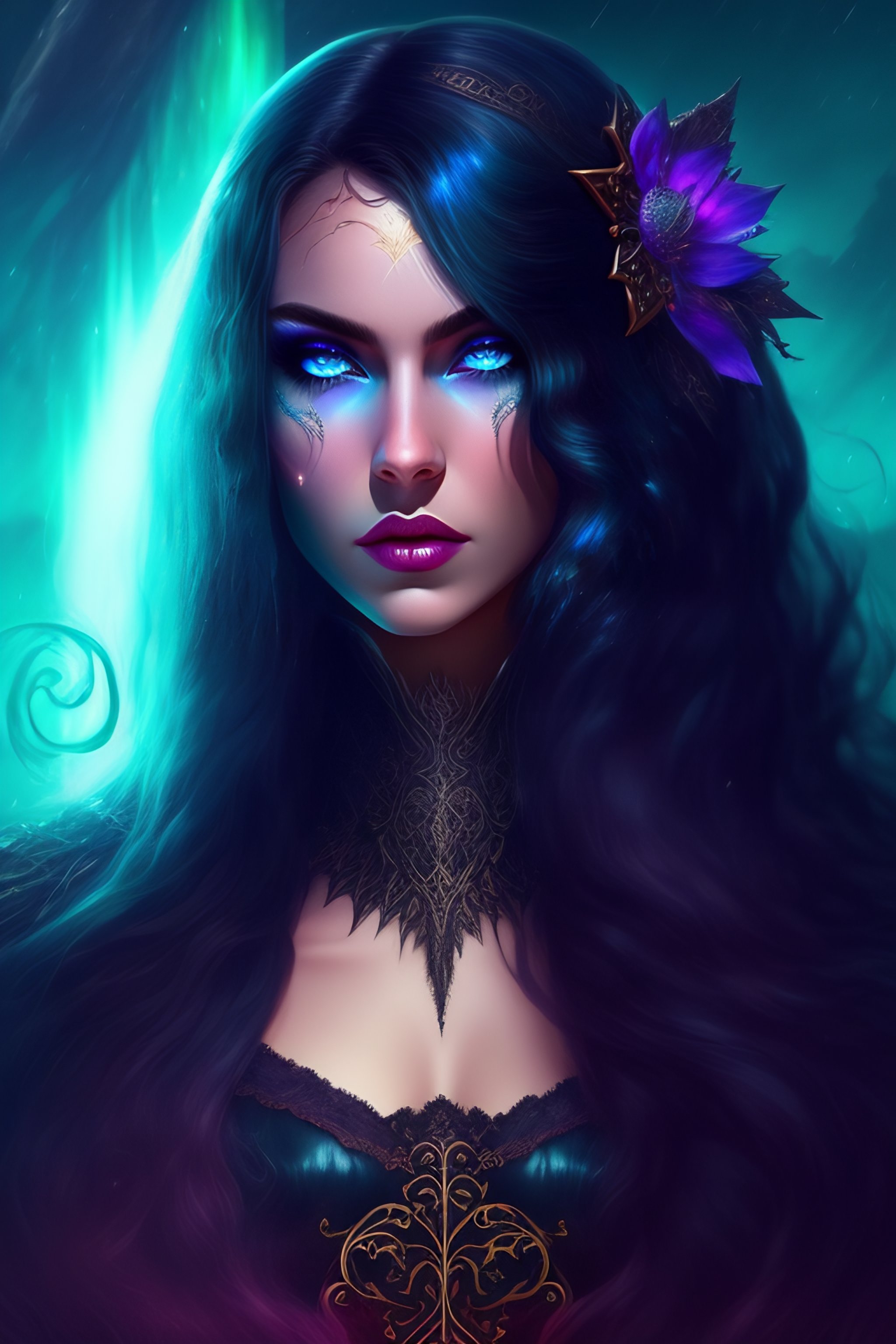 Lexica - A gothic style of a wednesday girl a dark mage warrior with ...