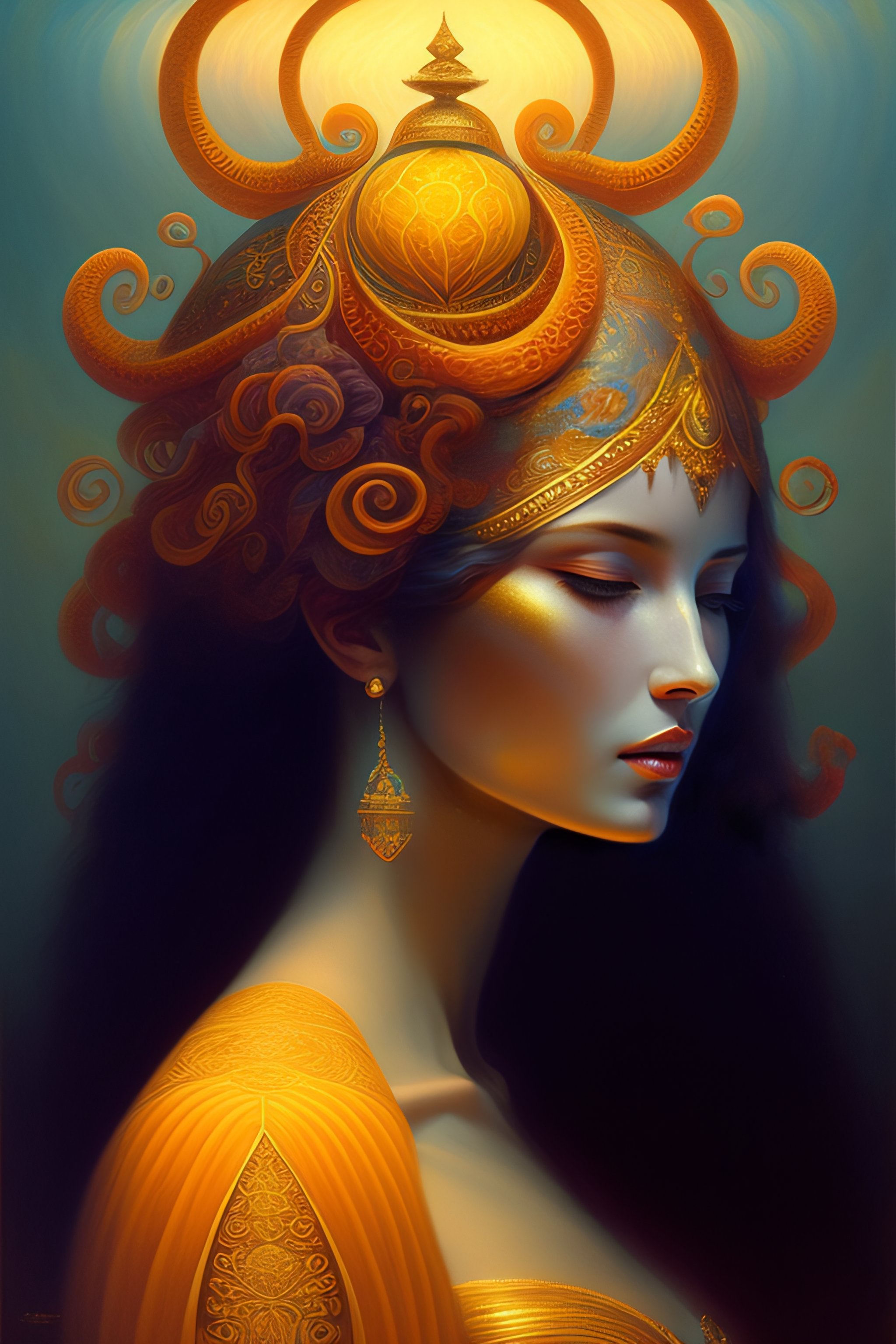 Lexica - Portrait of the beautiful young goddess of octopuses, unusual ...