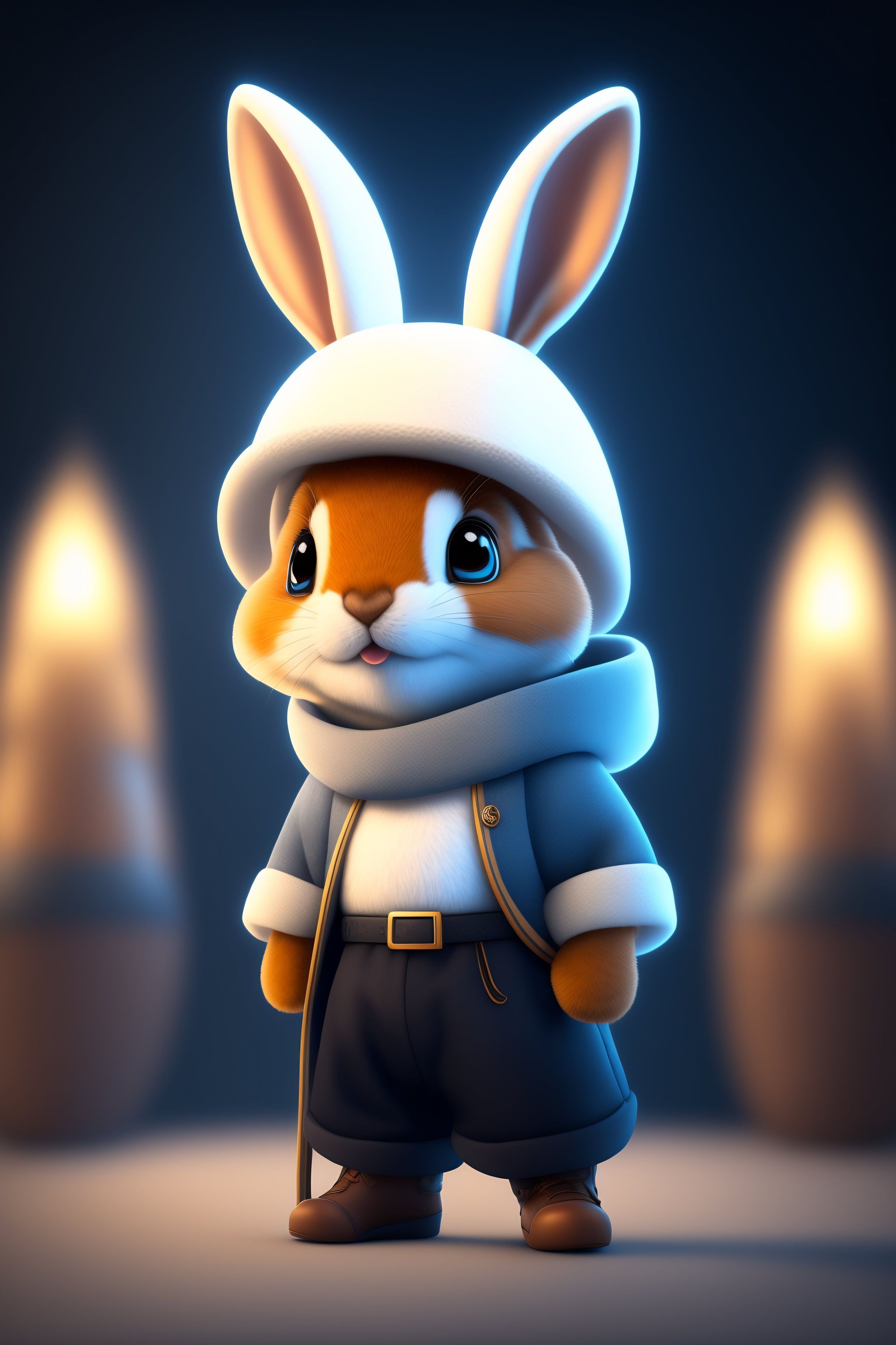 Lexica - Cute adorable little storybook style cartoon male Muslim bunny ...