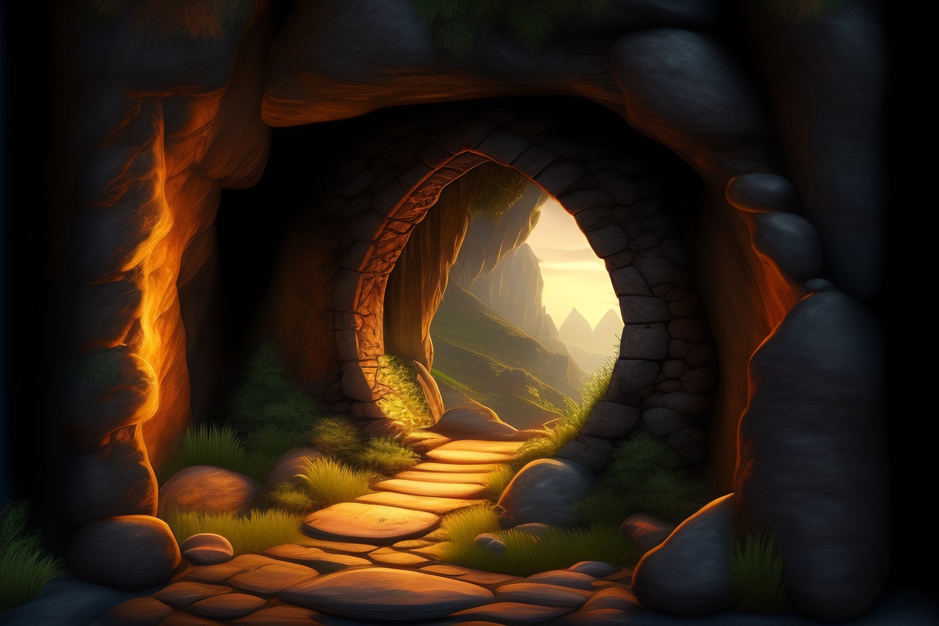 Lexica - Cave entrance, hidden door, d & d, dungeons and dragons, fantasy