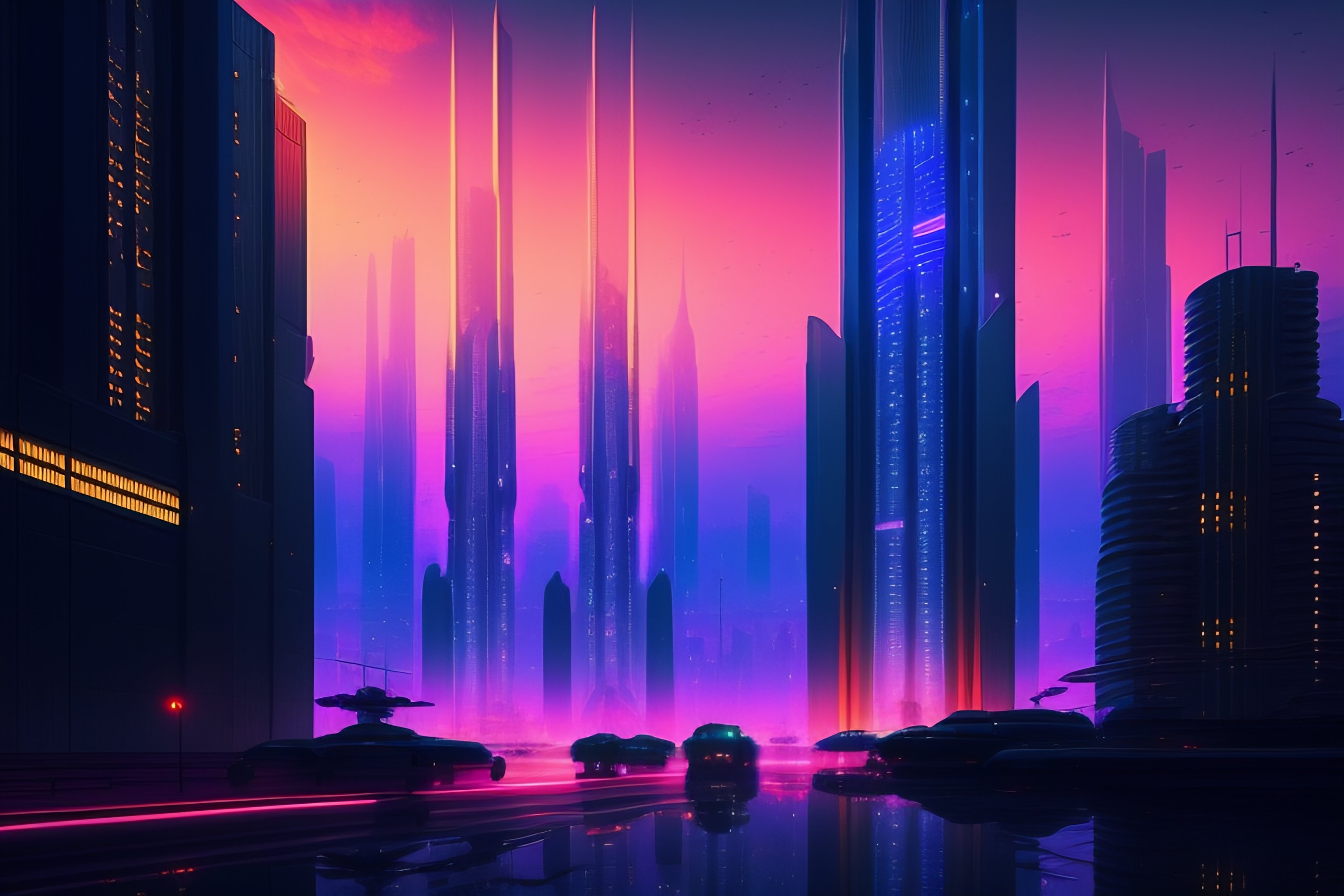 Lexica - Cyberpunk city night