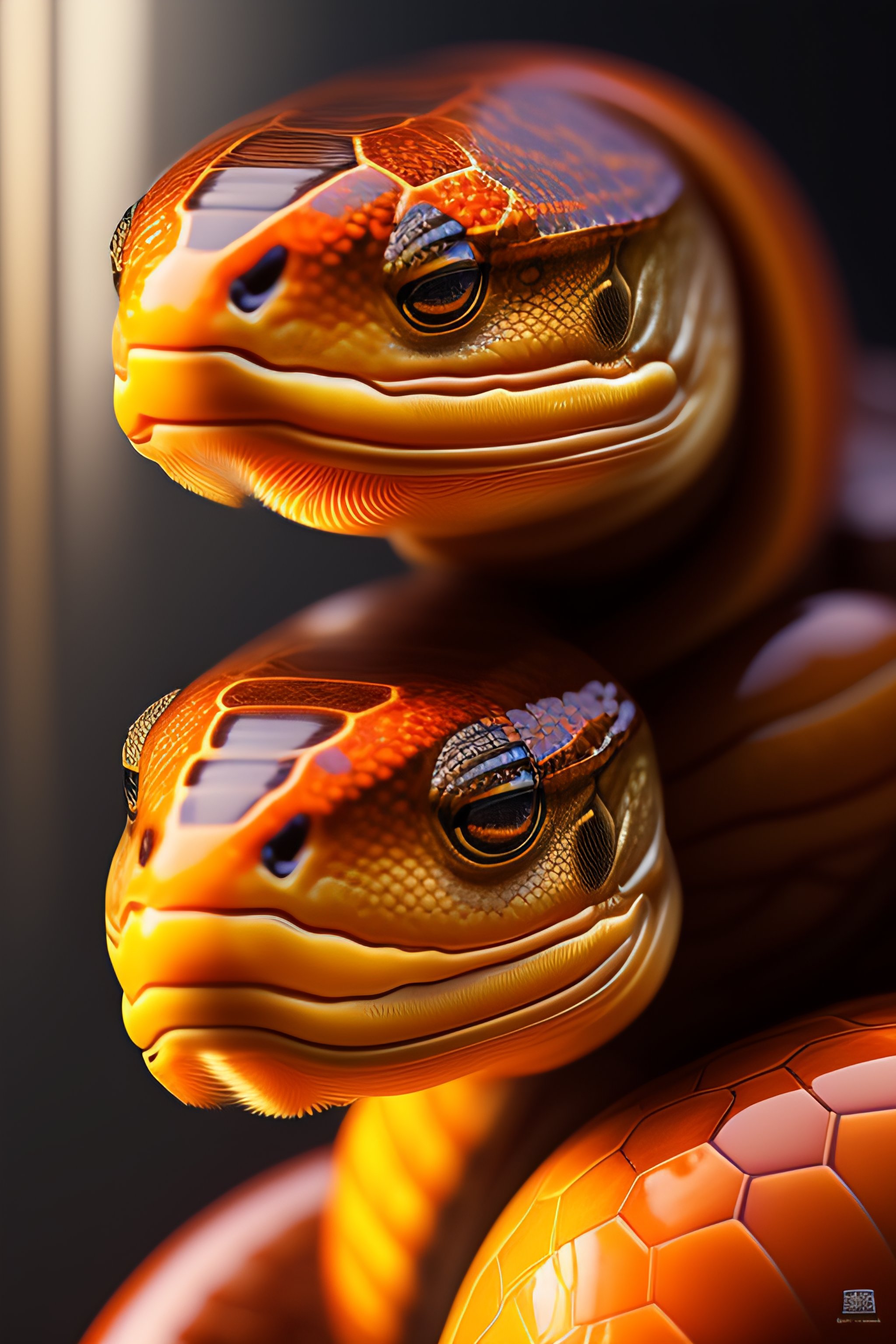 Lexica - Portrait of a cybernetic orange snake a spiritual full body ...