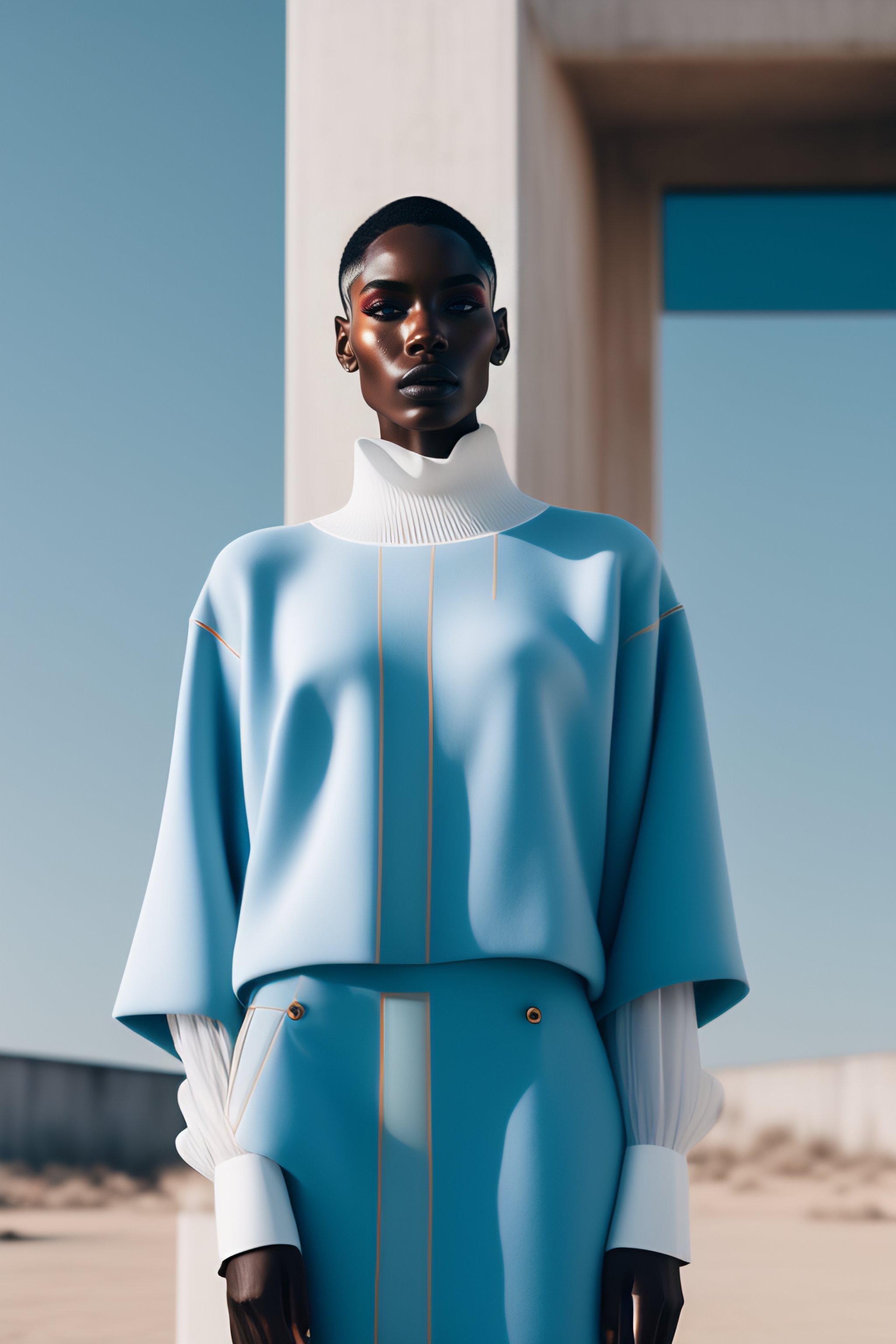Lexica - Portrait of haute couture beautiful albino african american ...