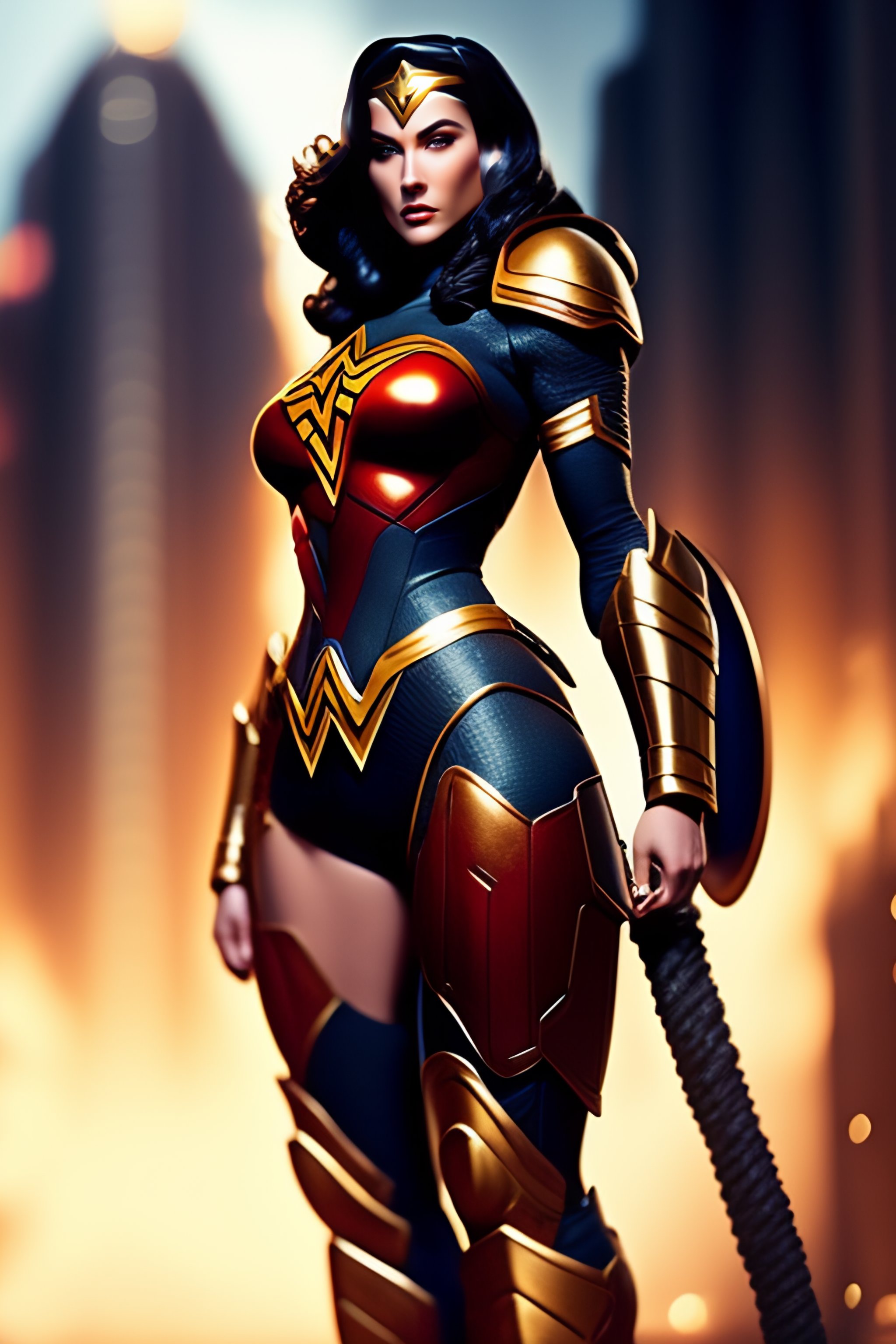 Lexica - Wonder woman in a mech suit of heavy power armor