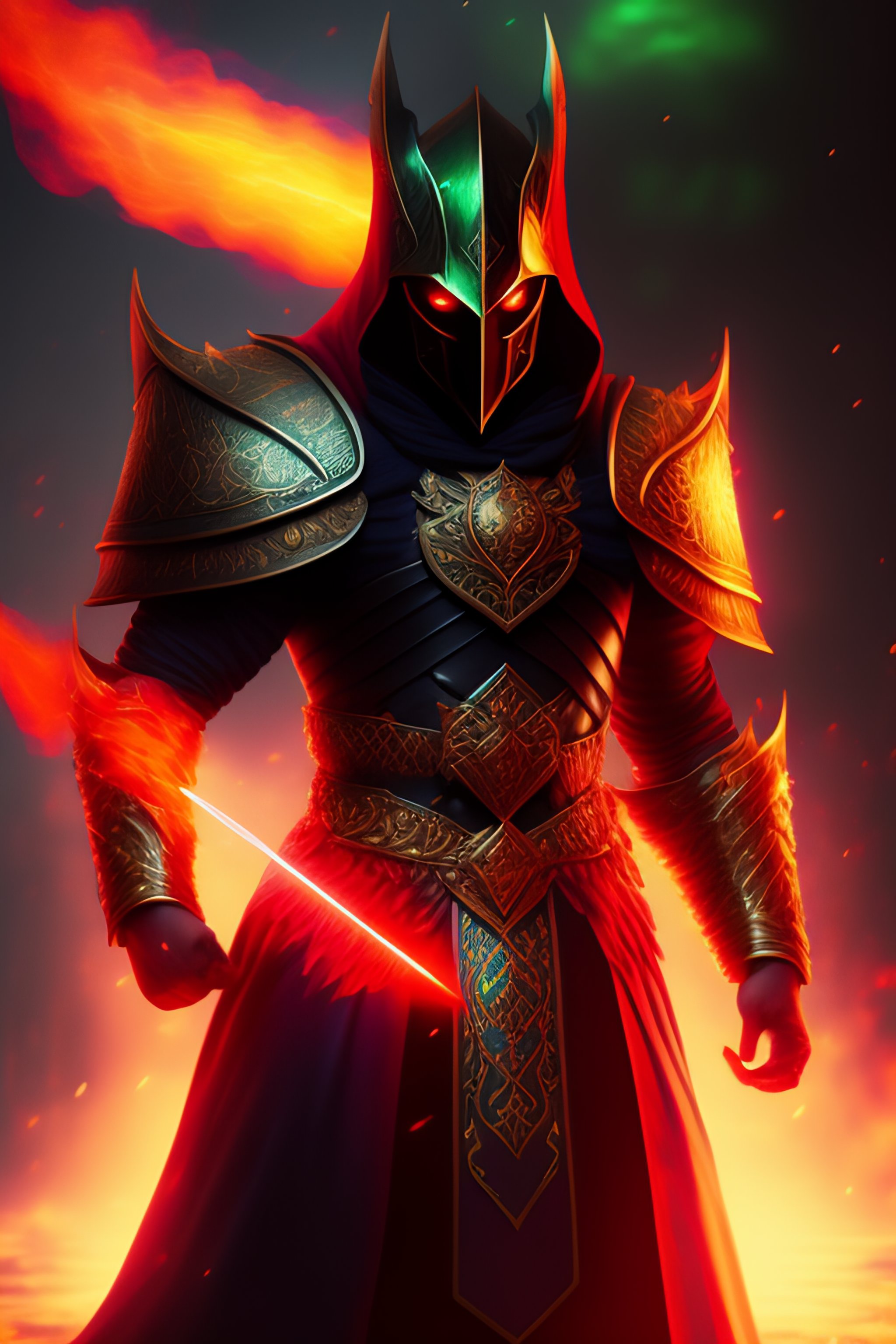 Lexica - Library, thorned black armor, strange mask, wizard ,runes on ...