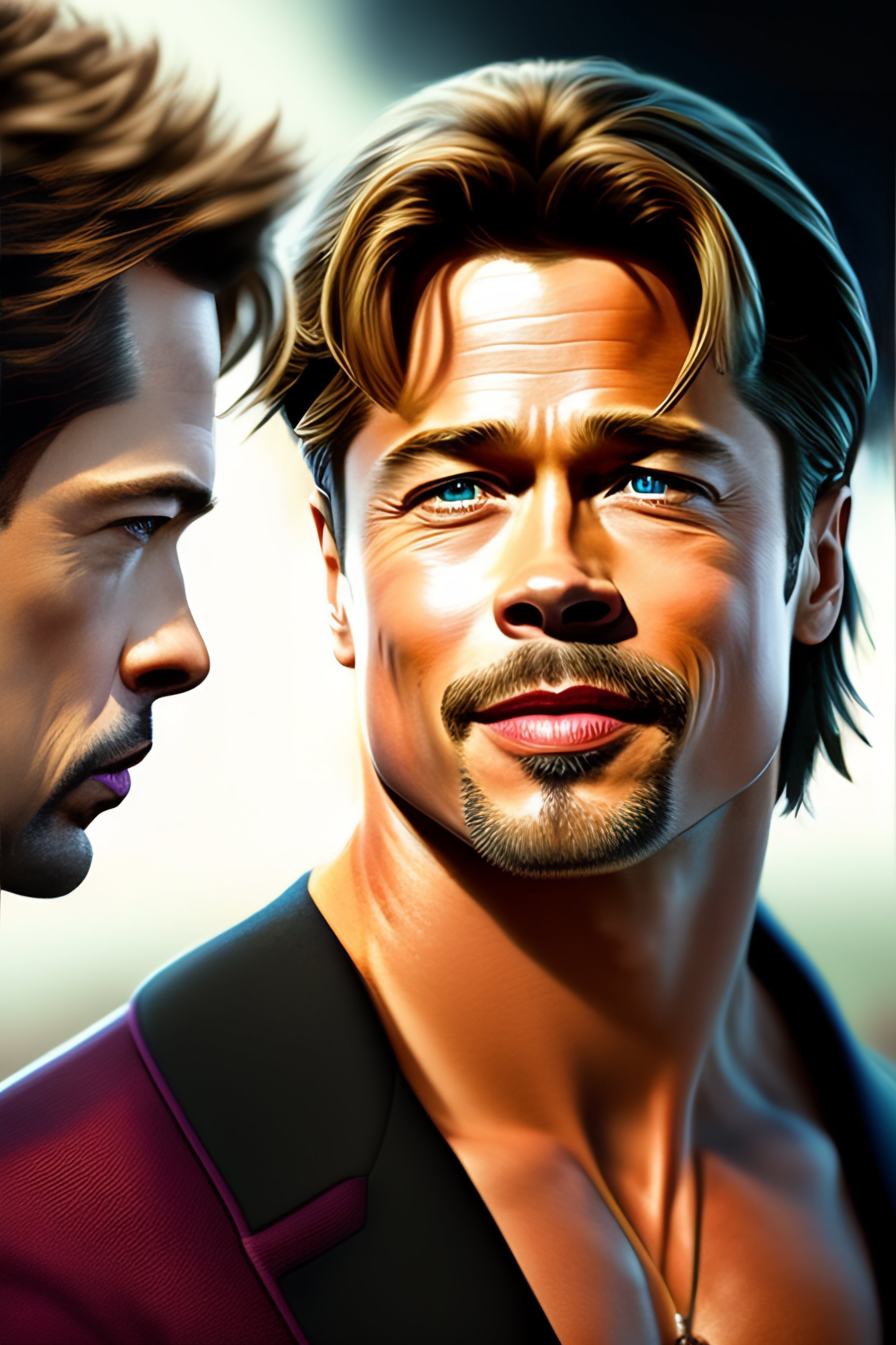 Lexica - Brad Pitt with a bird in his shoulder - anime style