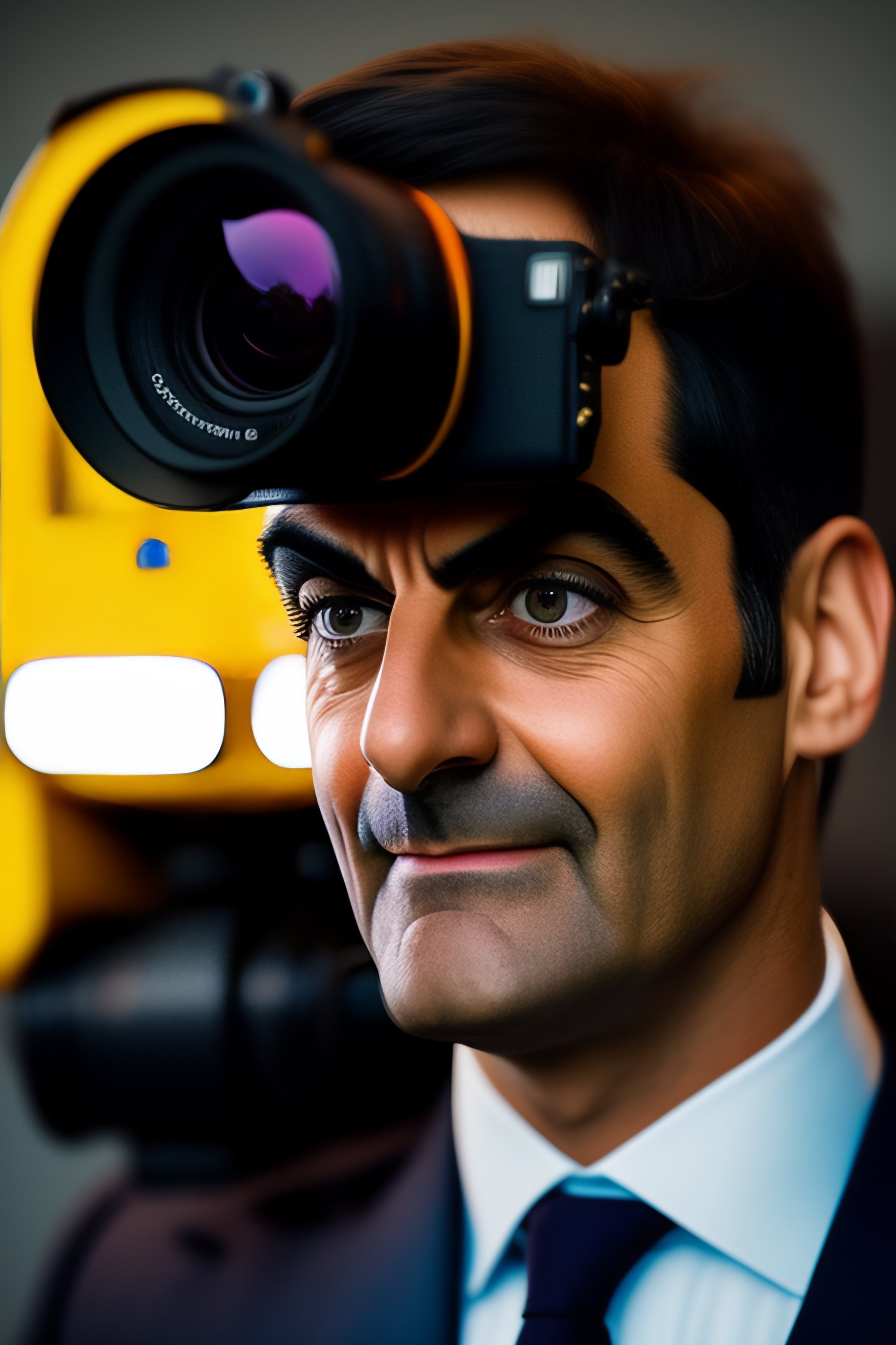 Lexica - Create an image of a cameraman standing behind a video camera ...