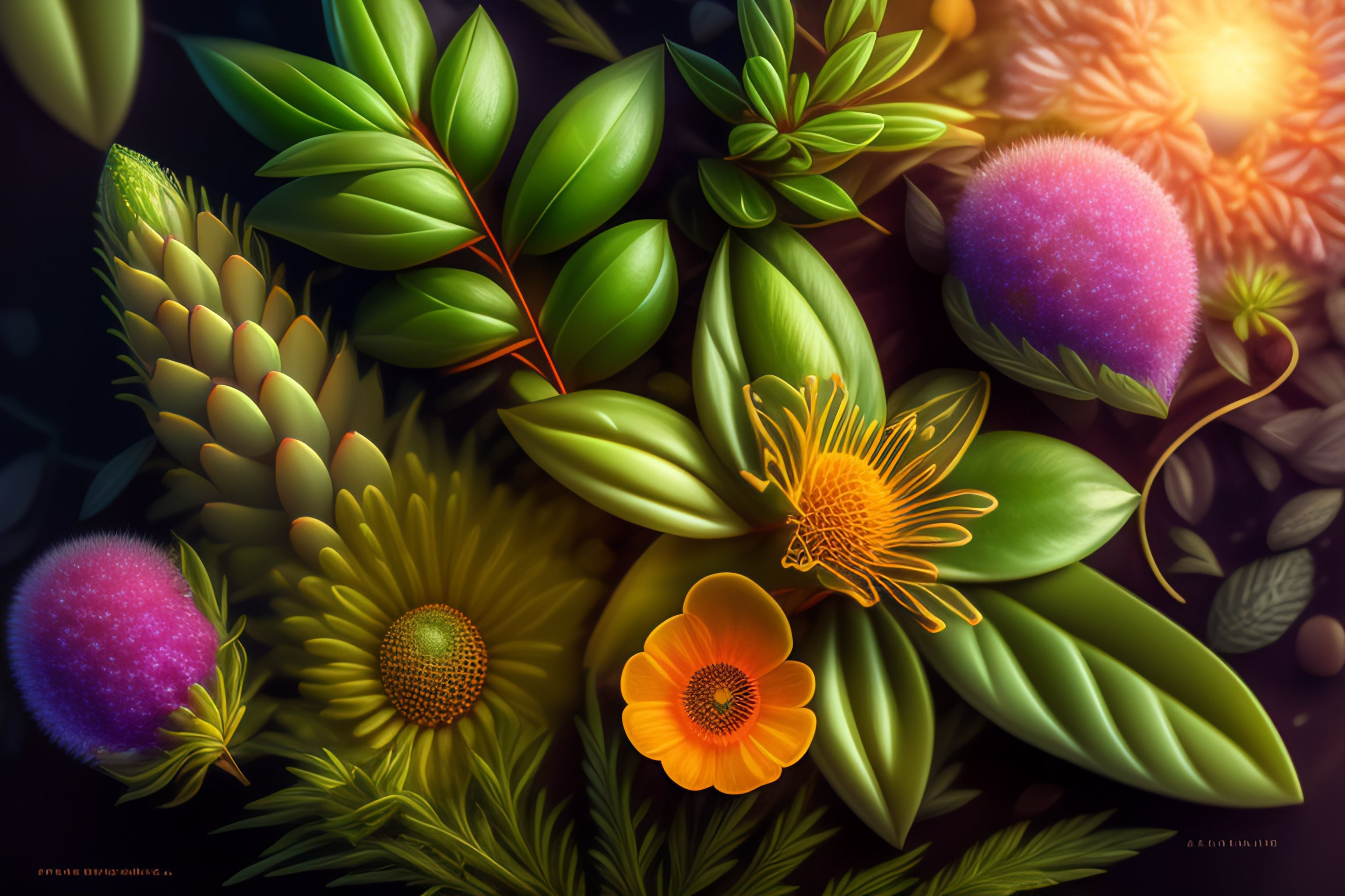 Lexica - Magical and medicinal plants, digital art, 4k , super highly ...
