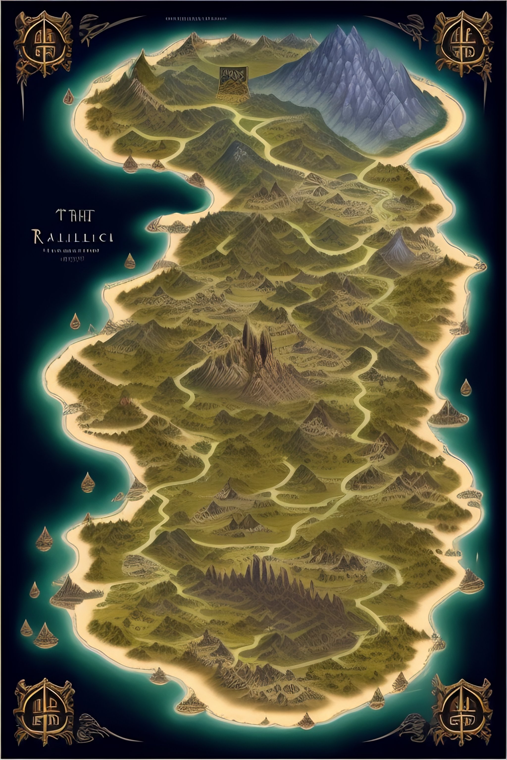 Lexica - An illustrated fantasy country map, tabletop game, detailed ...