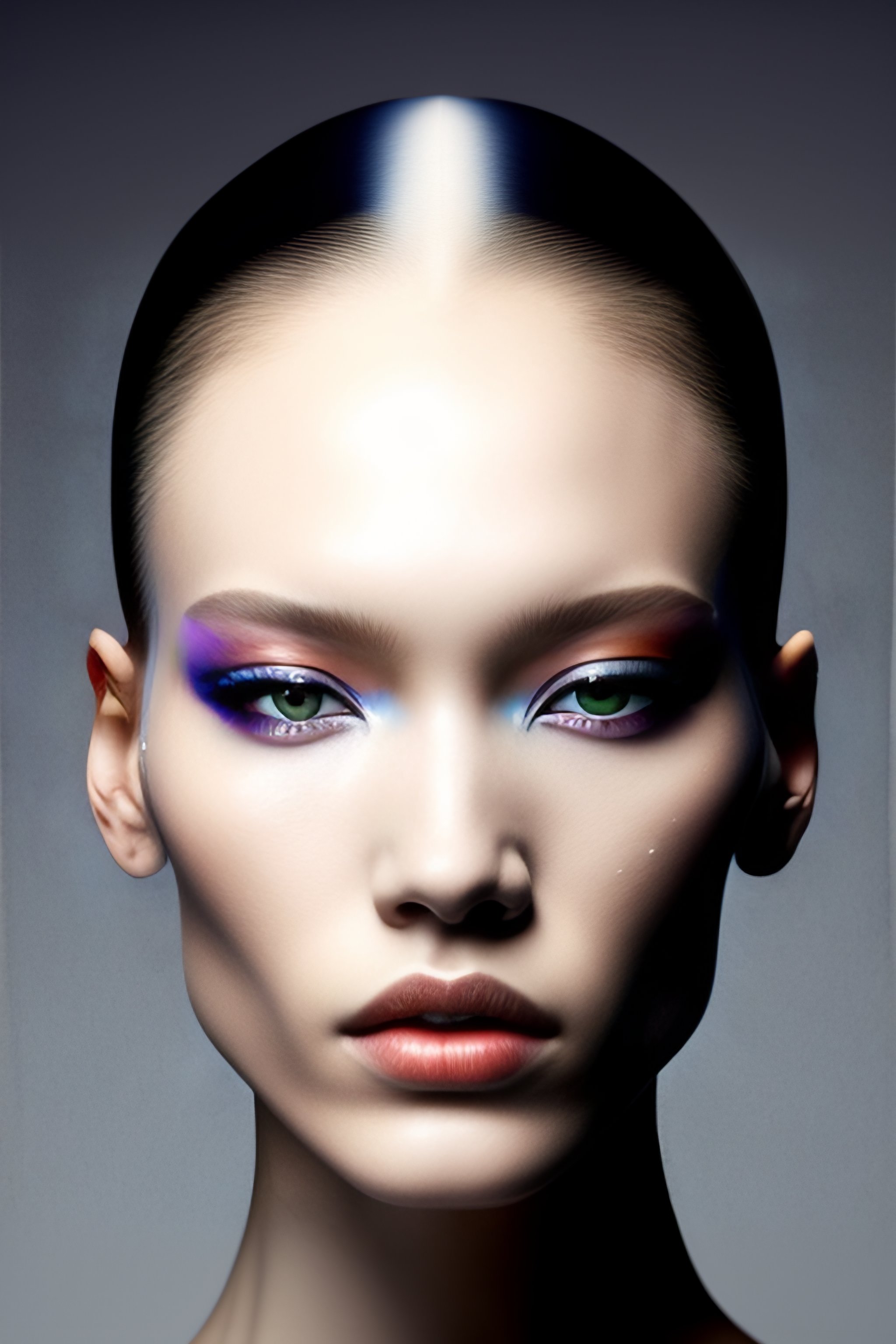 Lexica - Uncanny scary woman with translucent white skin and bright ...