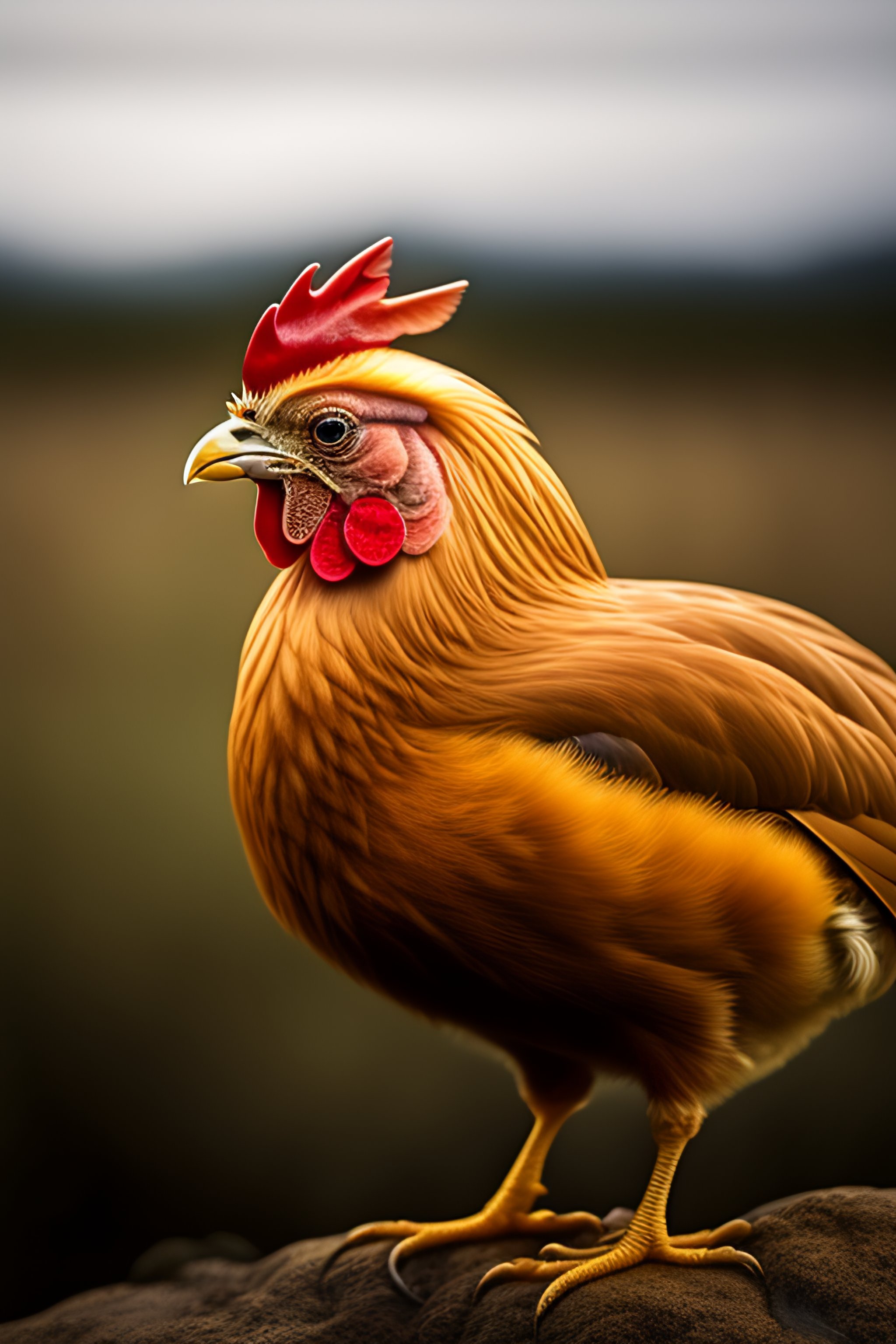 Lexica - Photo of a chicken with golden feathers , national geographic