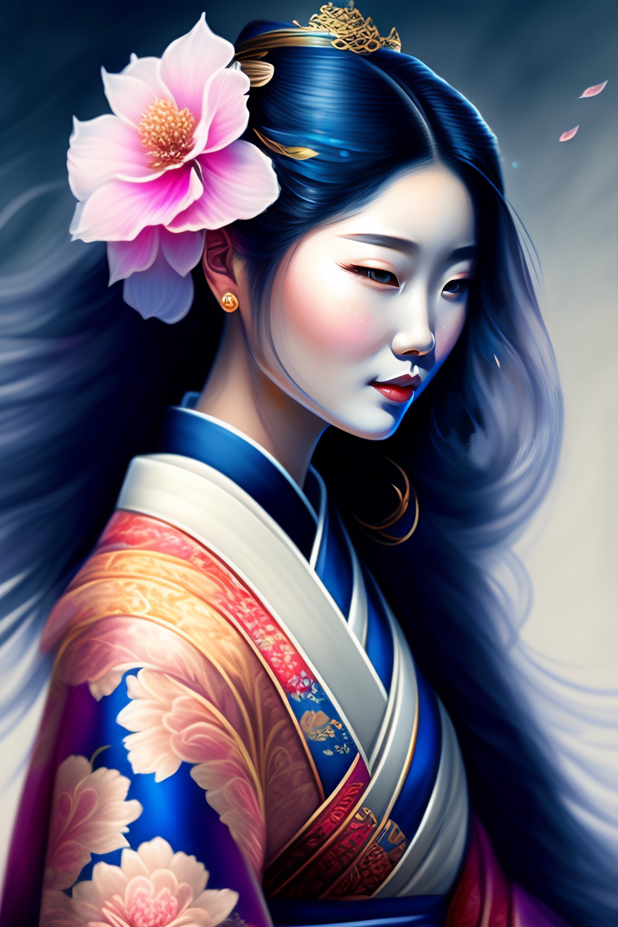 Geisha Girl In Blue