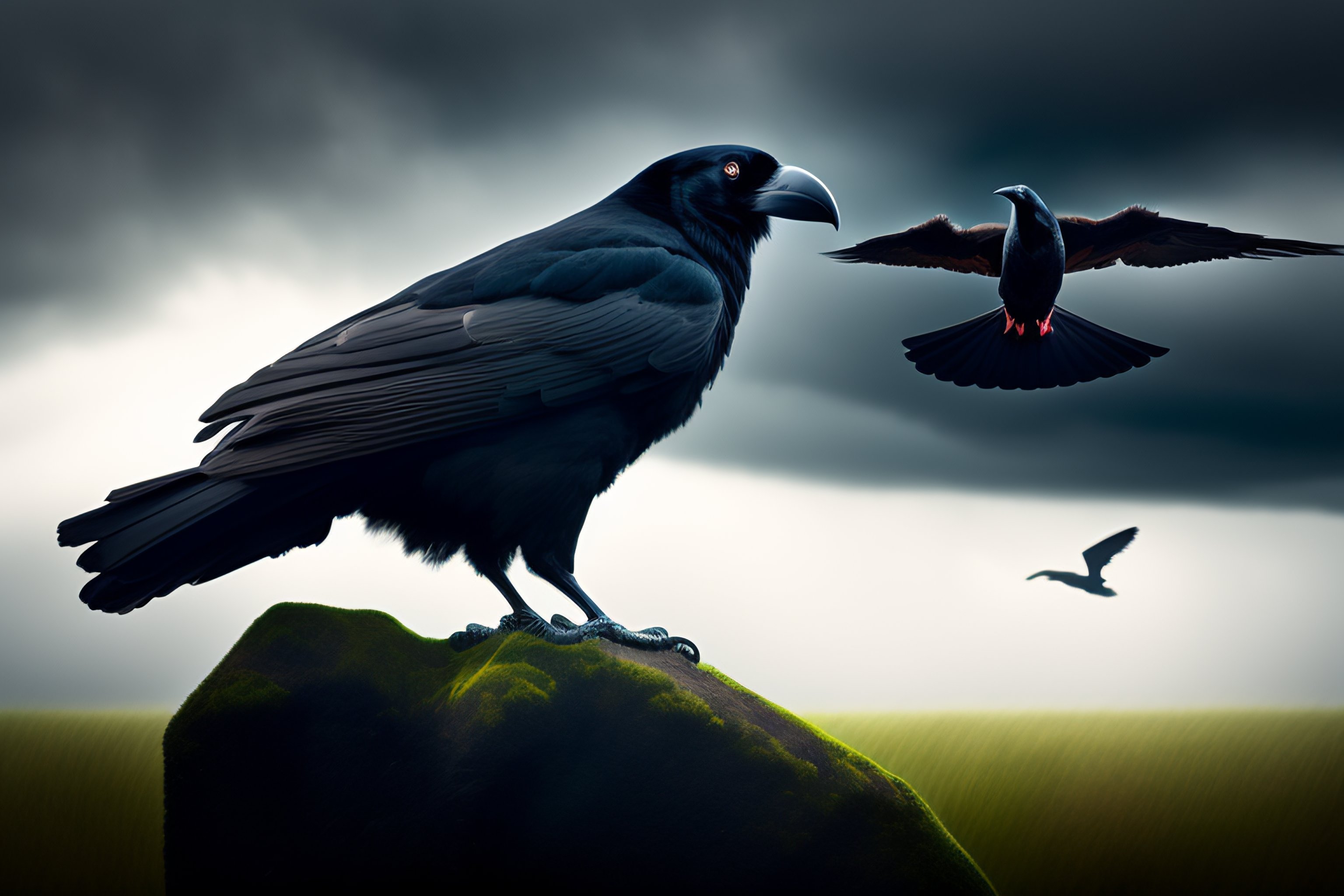 Lexica - Portrait of a hybrid raven and robot against a background of ...