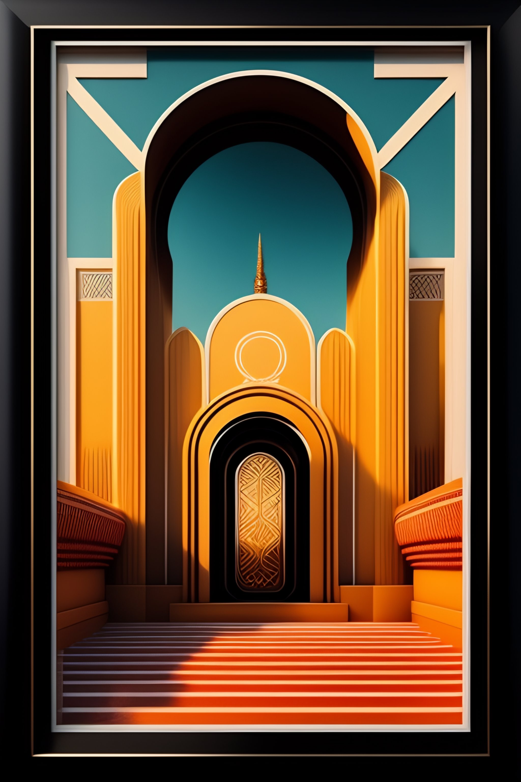 Lexica - Two color, art deco, symmetrical frame