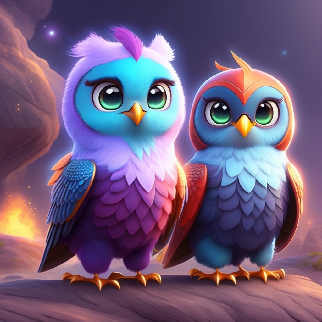 Lexica - Ember, Twinkle, and Hoot standing together, united against the ...