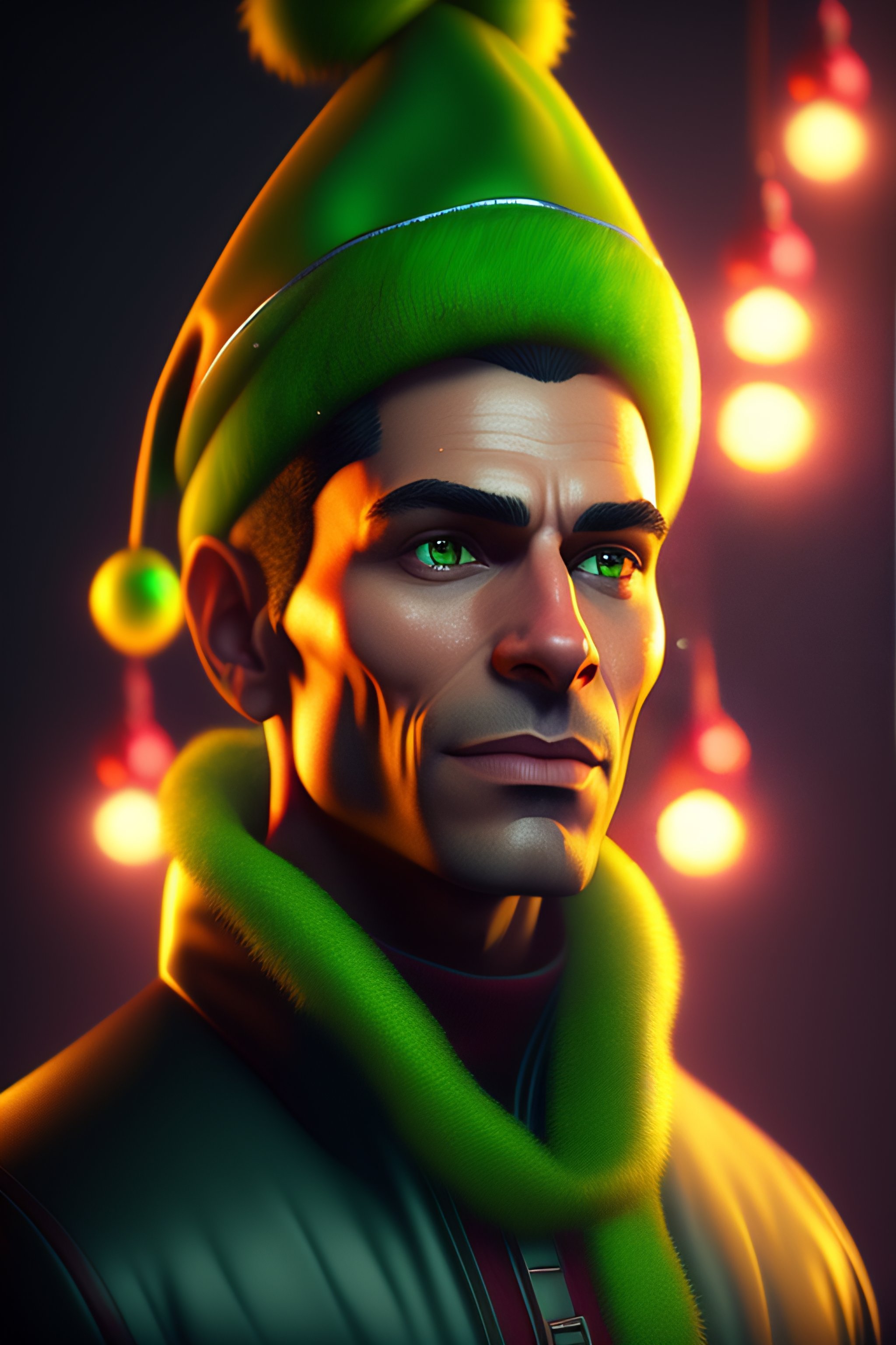 Lexica - Character concept portrait, xmas grinch, bright glowing, 3 d ...