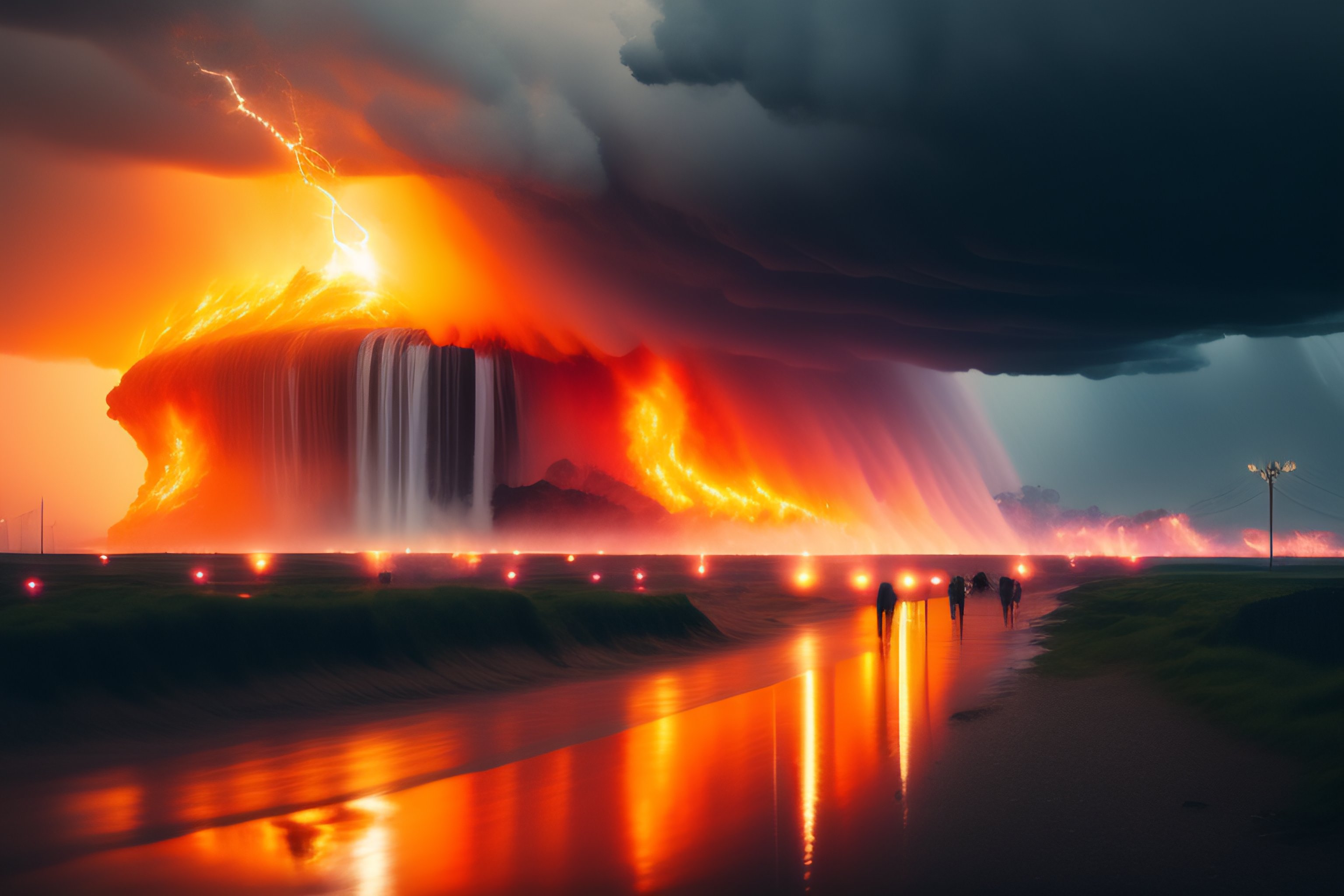 Lexica - Jesus fighting zombies, apocalyptic scenery, rain of fire ...