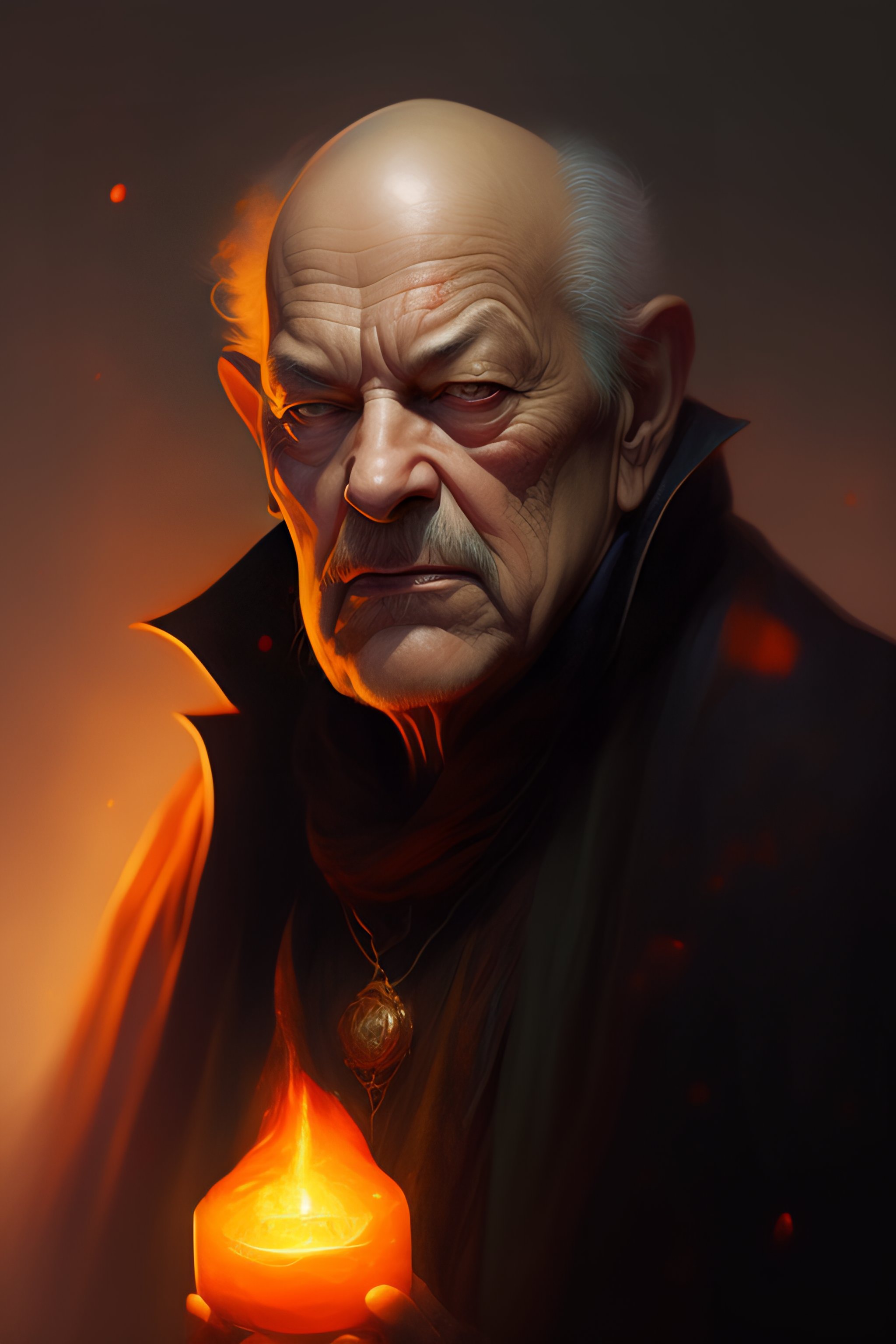 Lexica - Evil warlock, Portrait of Old mage, evil!!!!, wrinkled, Andy ...