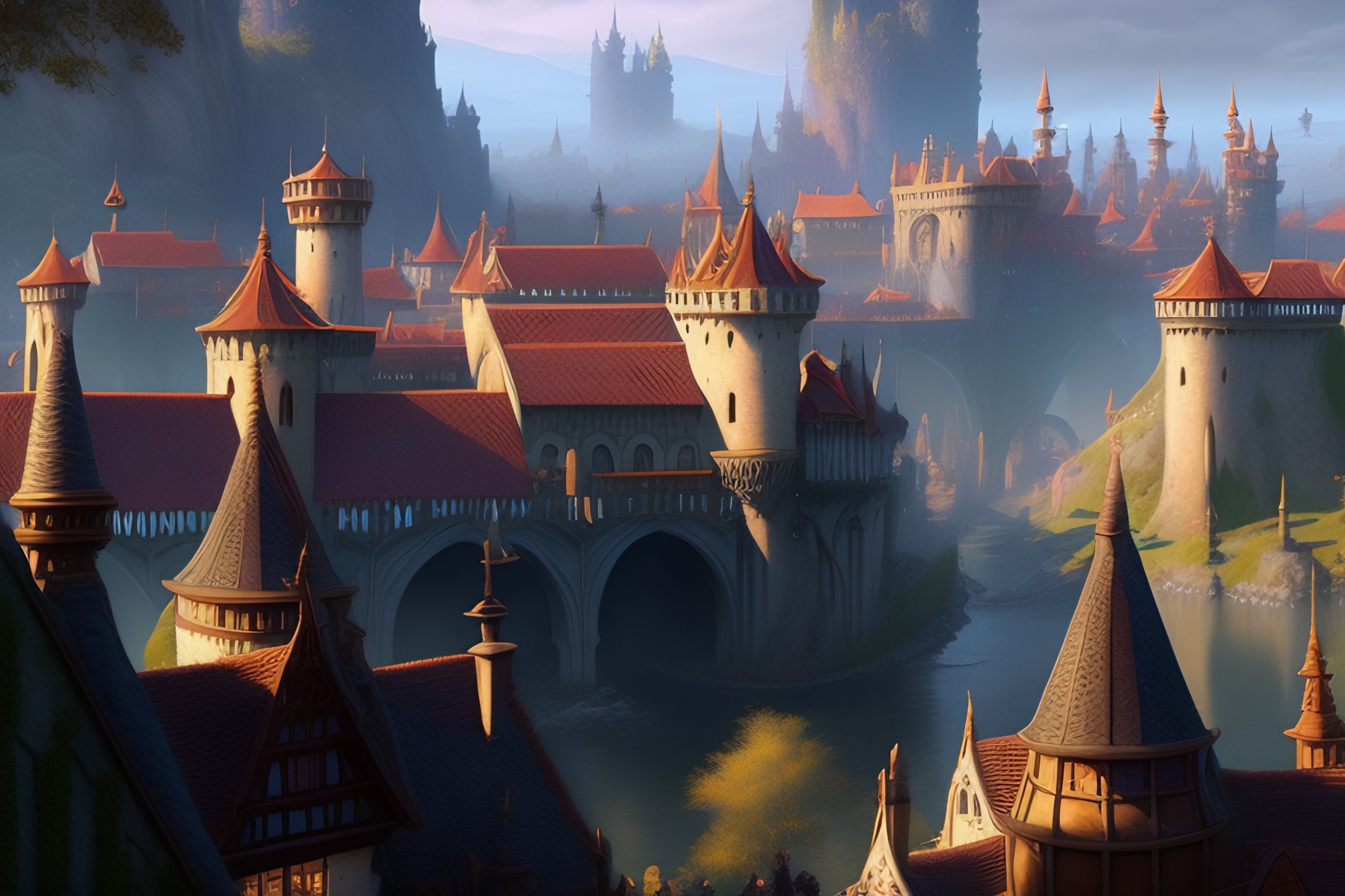 Lexica - Medieval capital city, fantasy, huge fantasy elven castle ...
