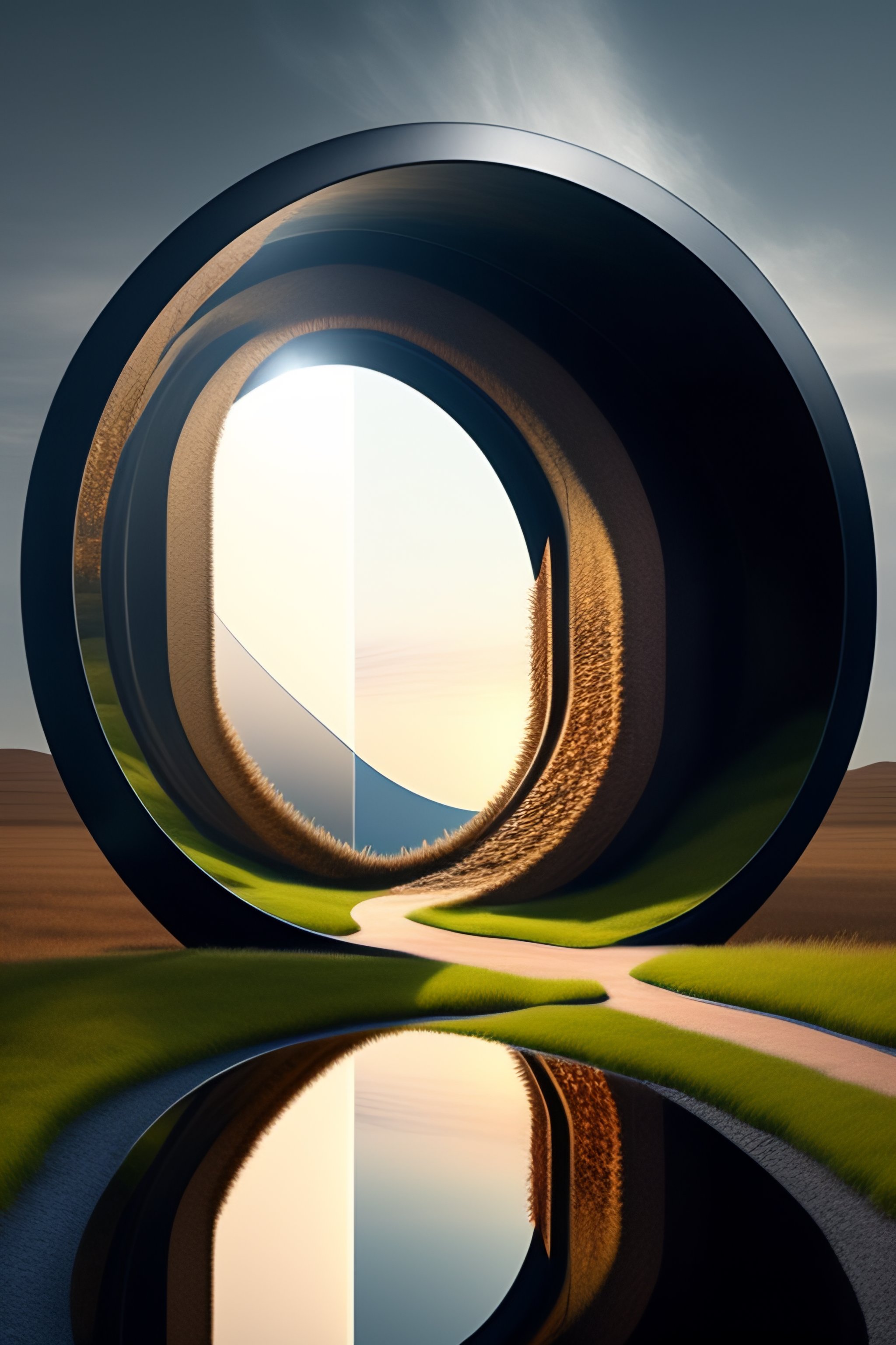 Lexica - Create a surreal landscape featuring a winding path that leads ...