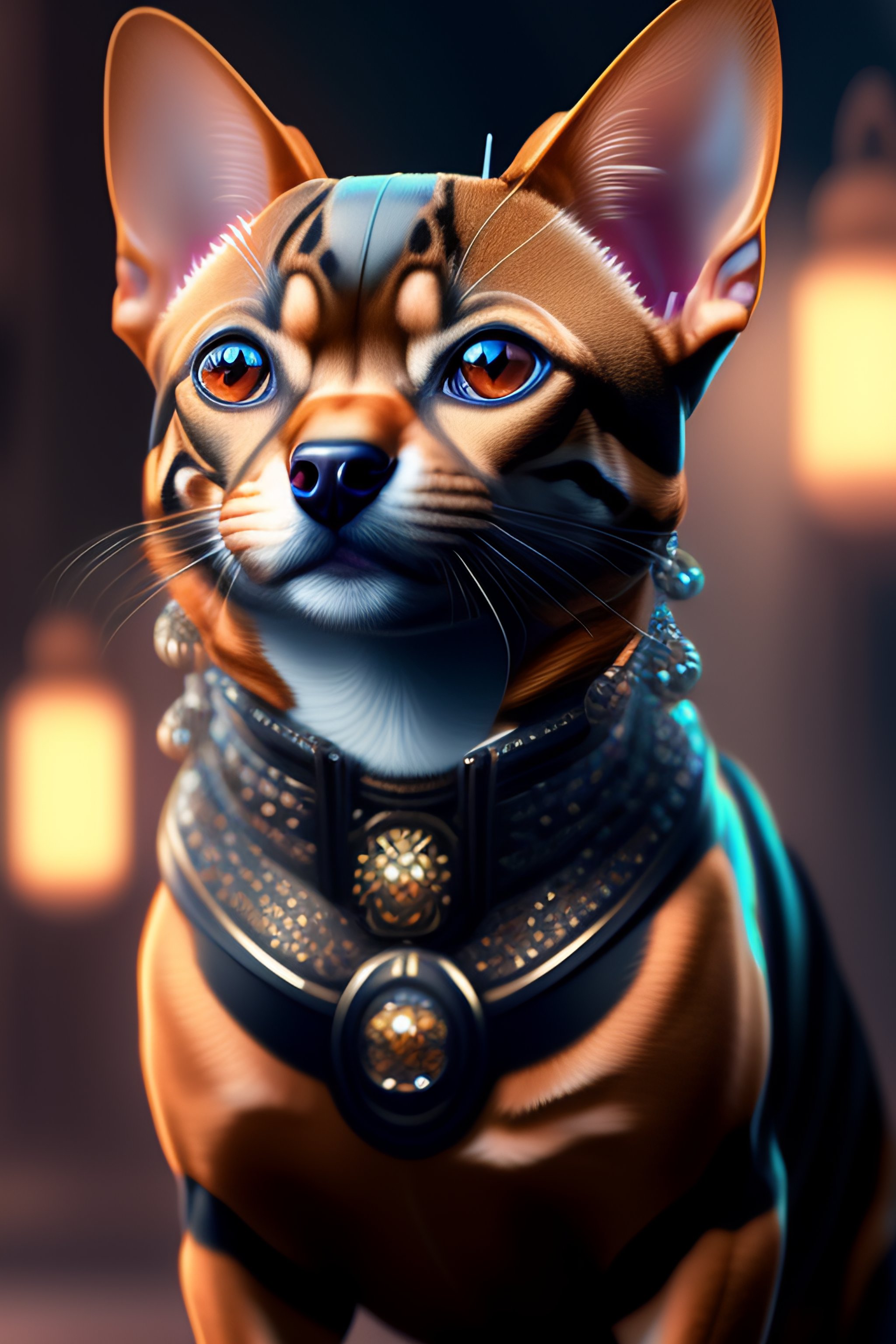 Lexica - A cybernetic chihuahua and bengal cat, concept art, detailed ...