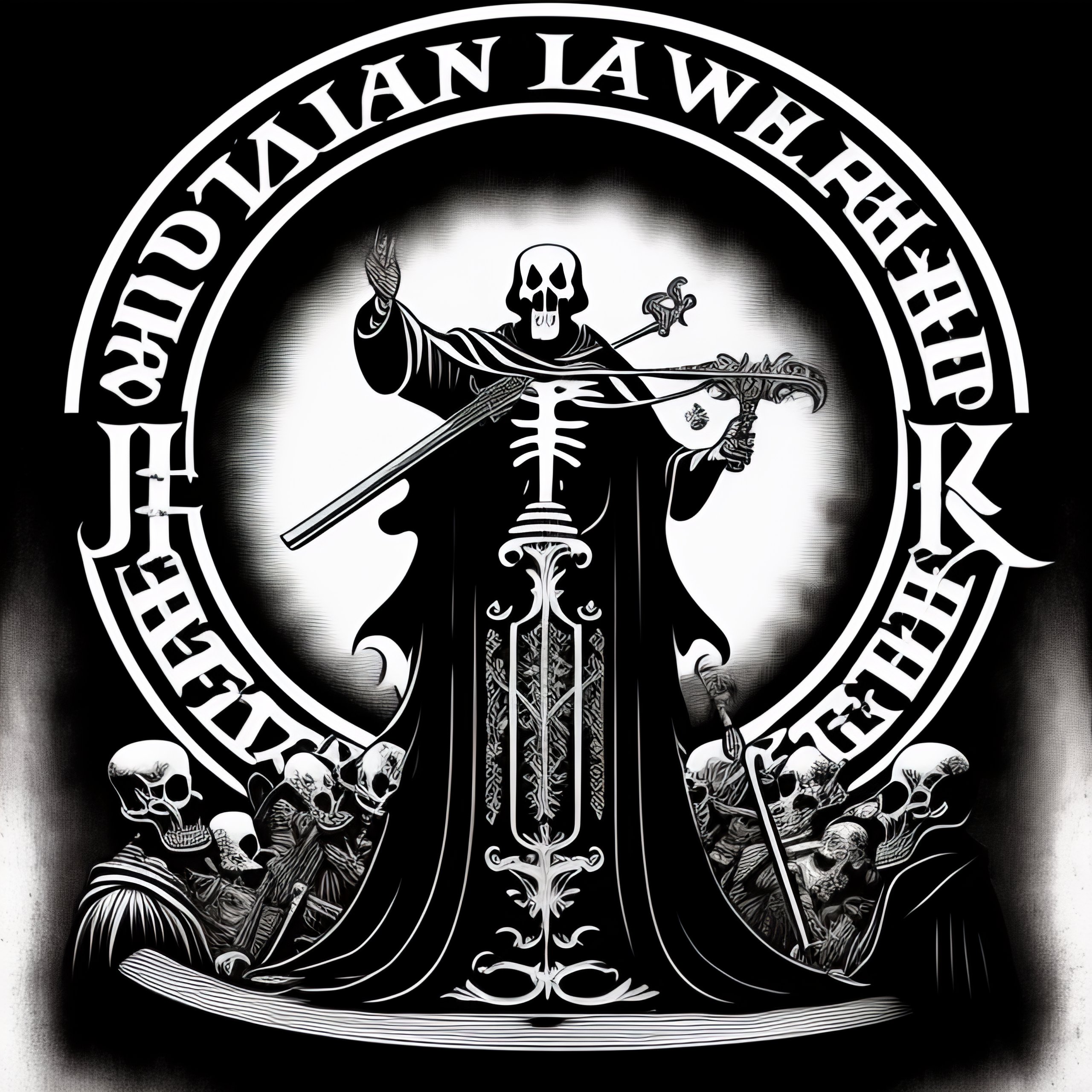 Lexica - Death metal band album cover art, skeleton pope preaching to ...