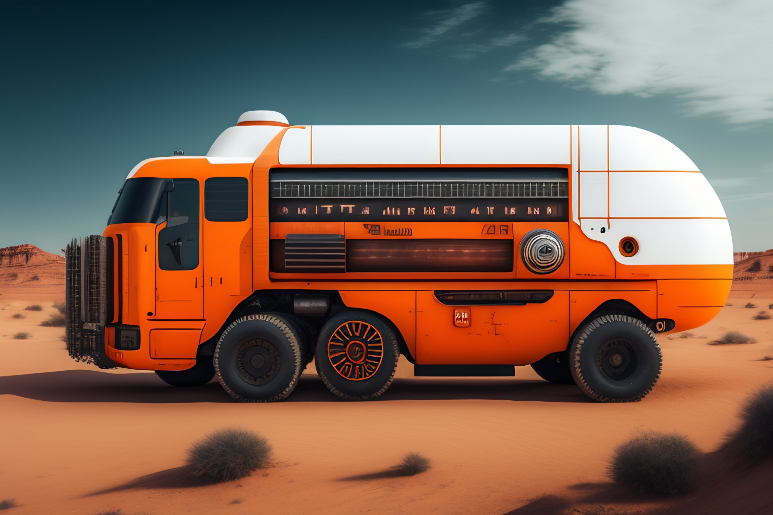 Lexica - Old Dirty rusty mud covered Cyber truck white orange vehicle ...