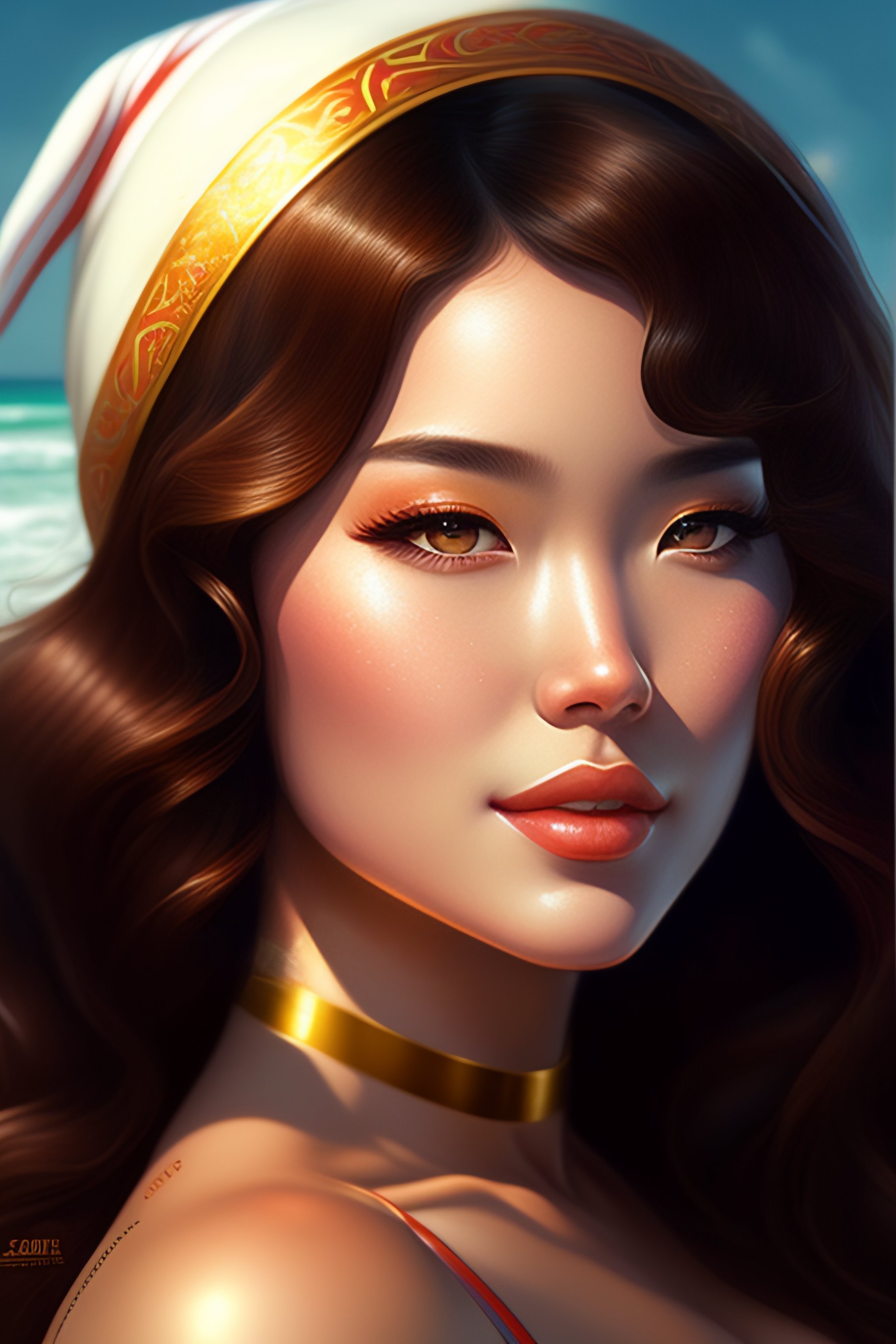 Lexica - A beautiful Plump goddess girl wear santa bikini,pretty face ...