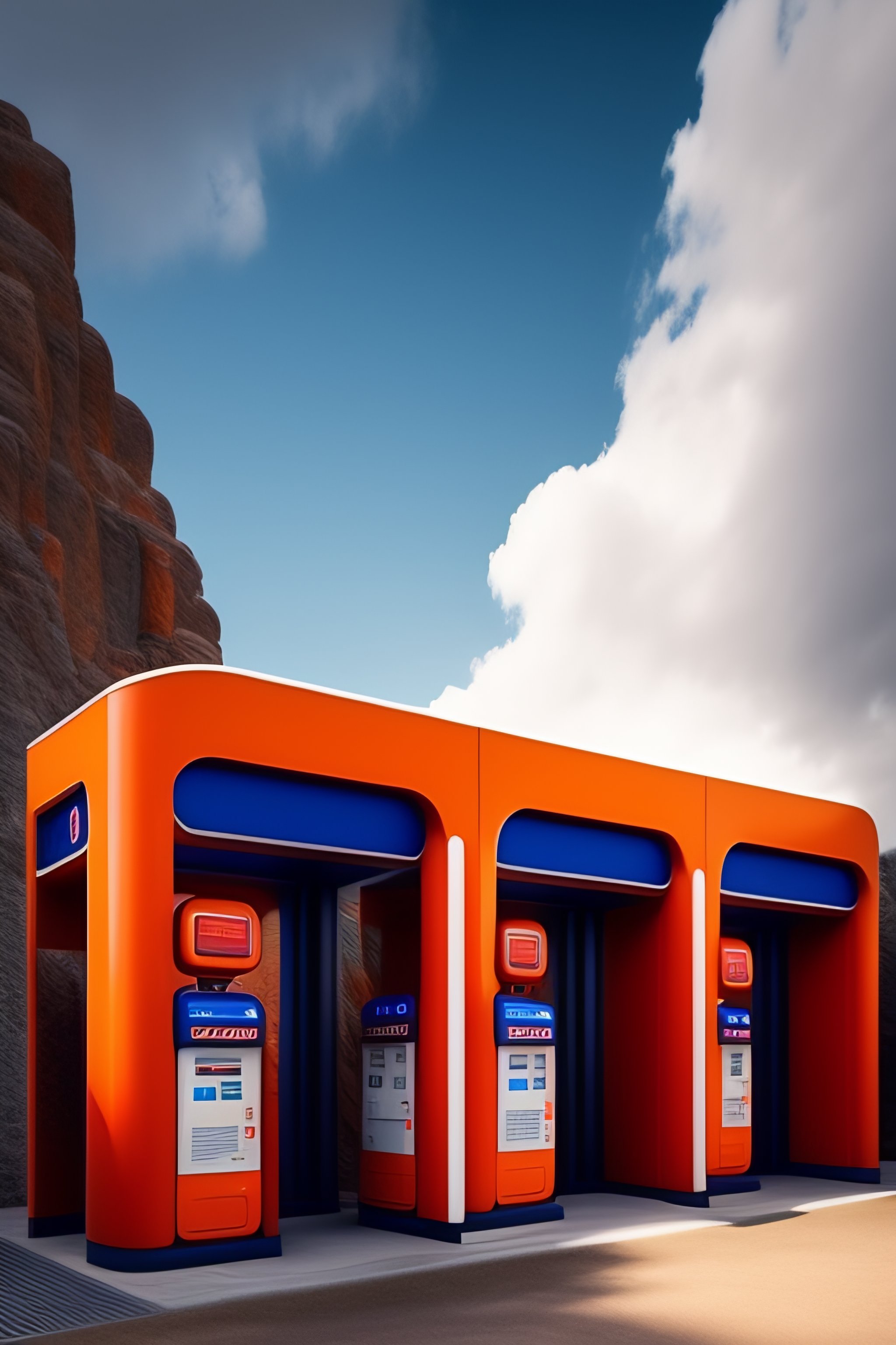 Lexica - Futuristic service station renewable low carbon fuels white ...