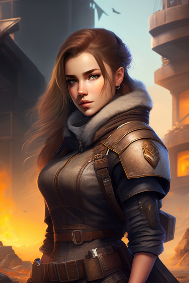 Lexica - The light brown raider stands in the midst of post-apocalyptic ...