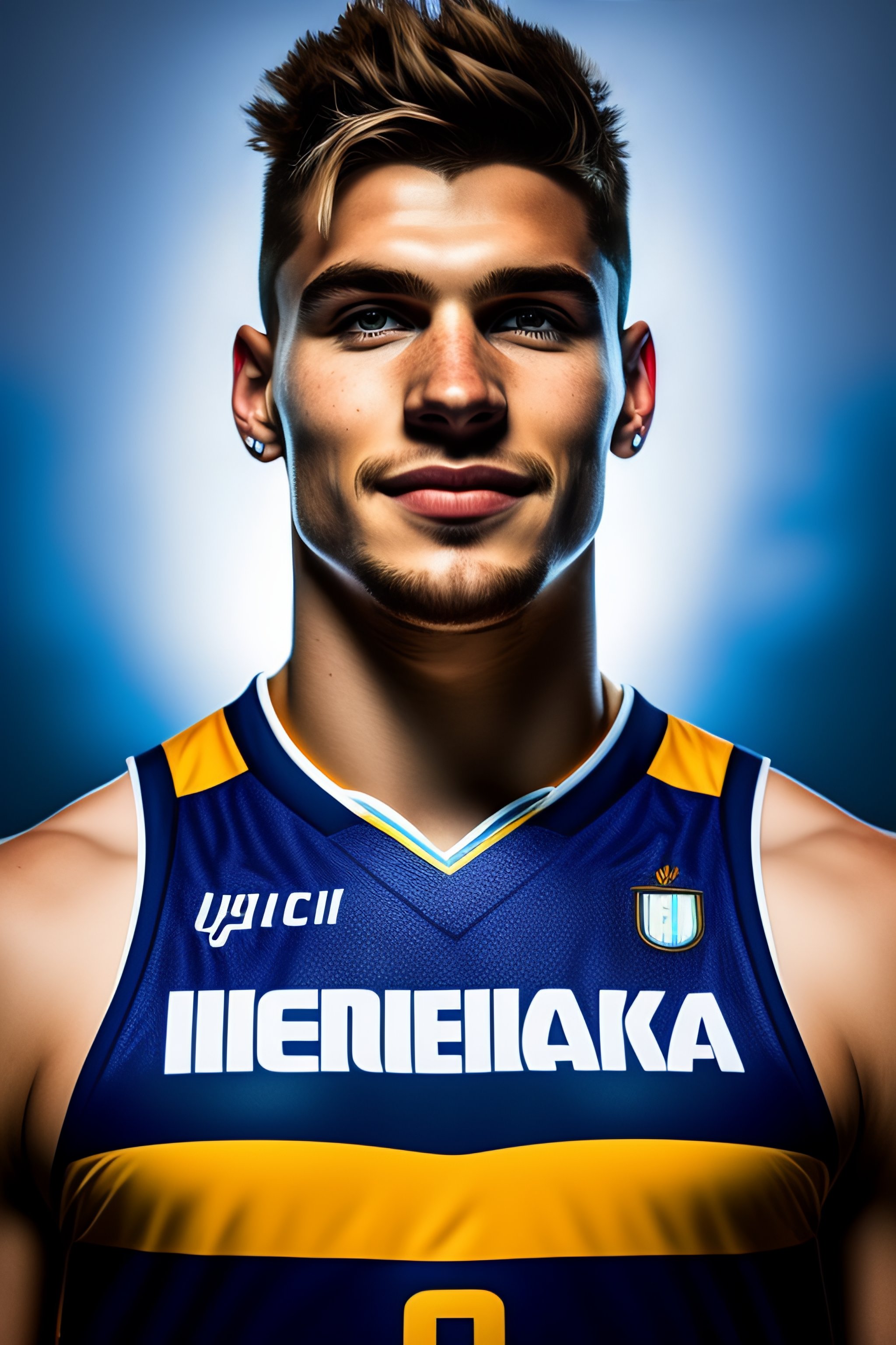 Lexica - Portrait of Luka Doncic in an Argentina soccer jersey