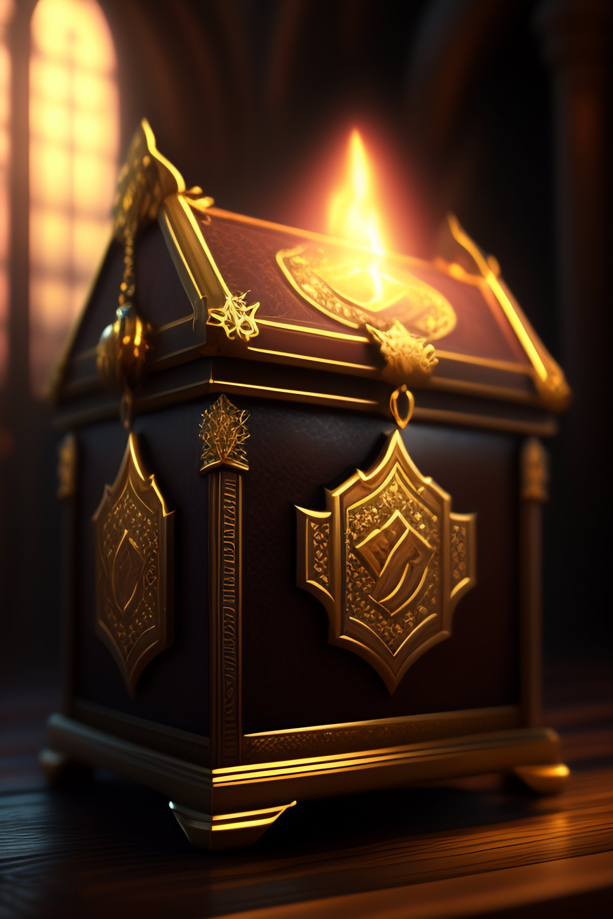 Lexica - Cinematic study of a fantasy chest containing gold and ...