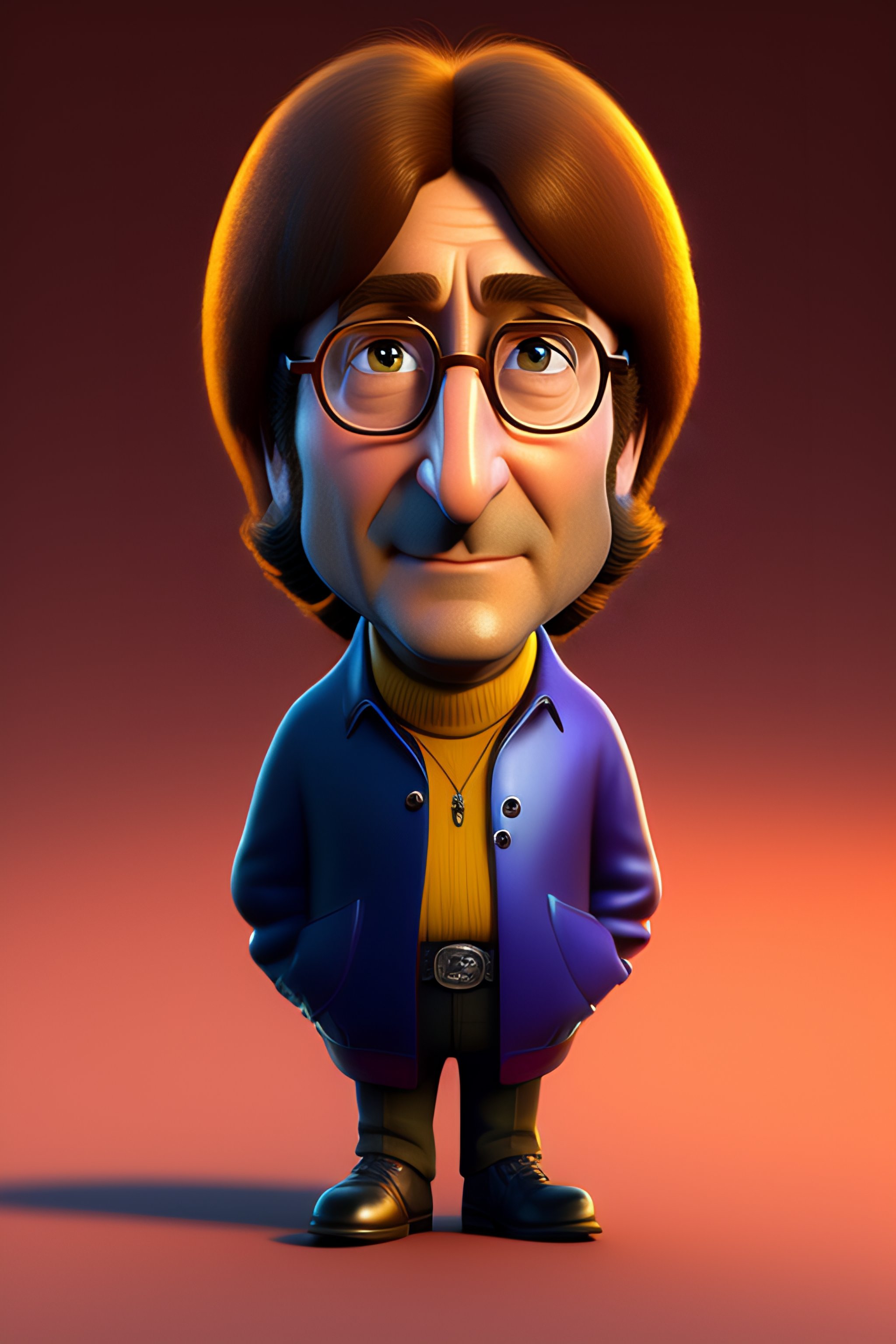 Lexica - John Lennon 3d character cartoon pixar render