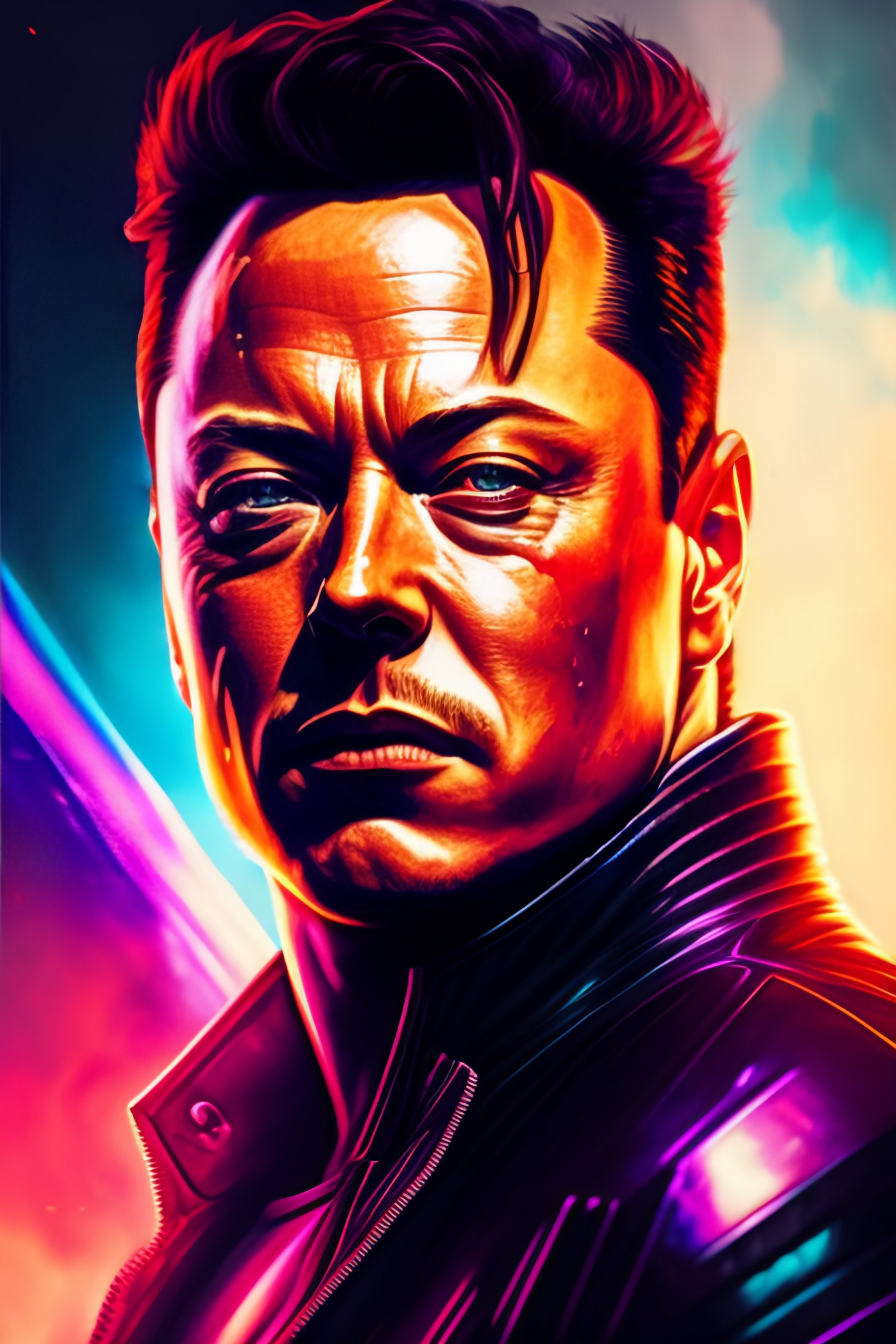 Lexica - Elon musk as the terminator character, digital illustration ...
