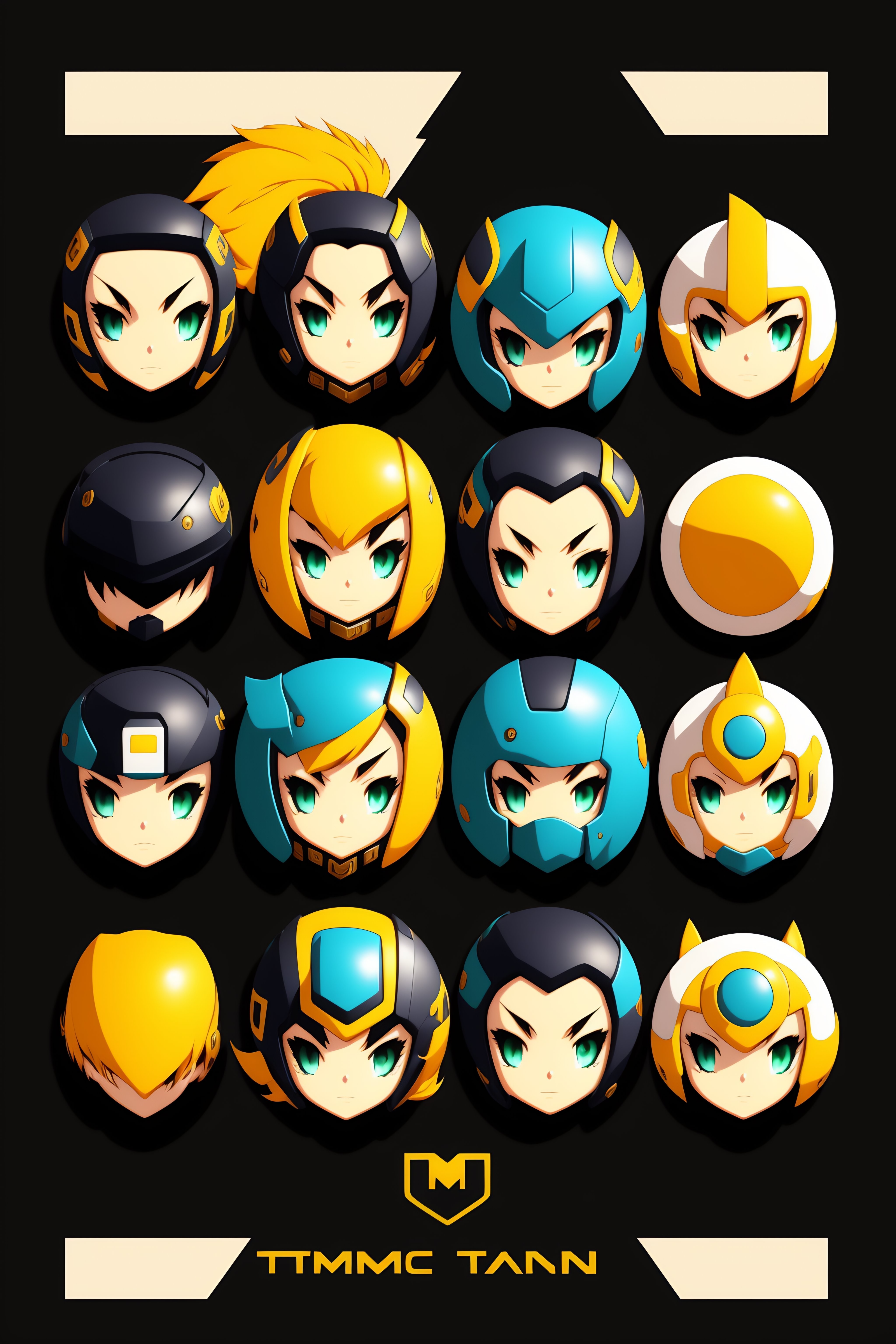 Lexica - Face icon vector minimalist mega man tomine, adrian