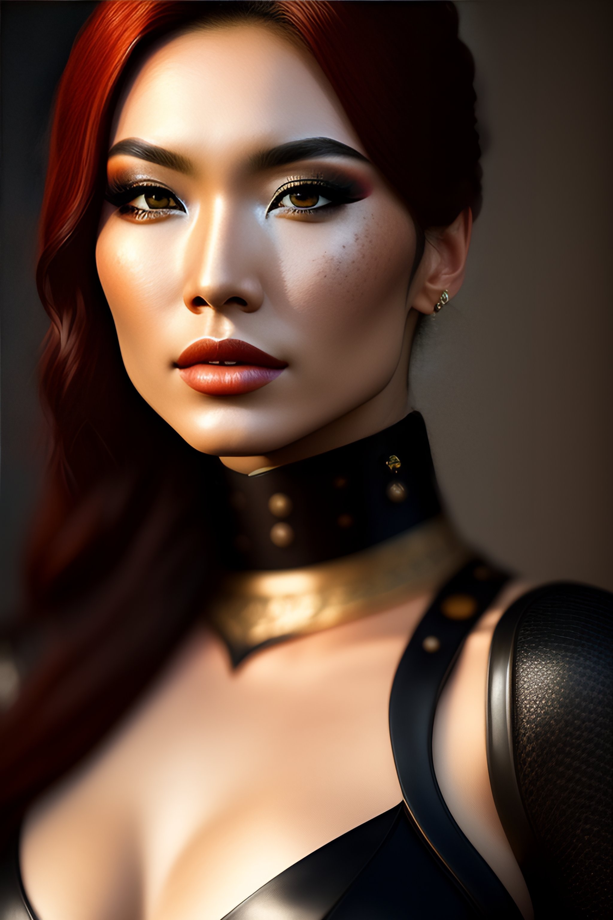 Lexica - Analog style, pltn style, goth gothic goddess in leather corset, smooth soft skin ...