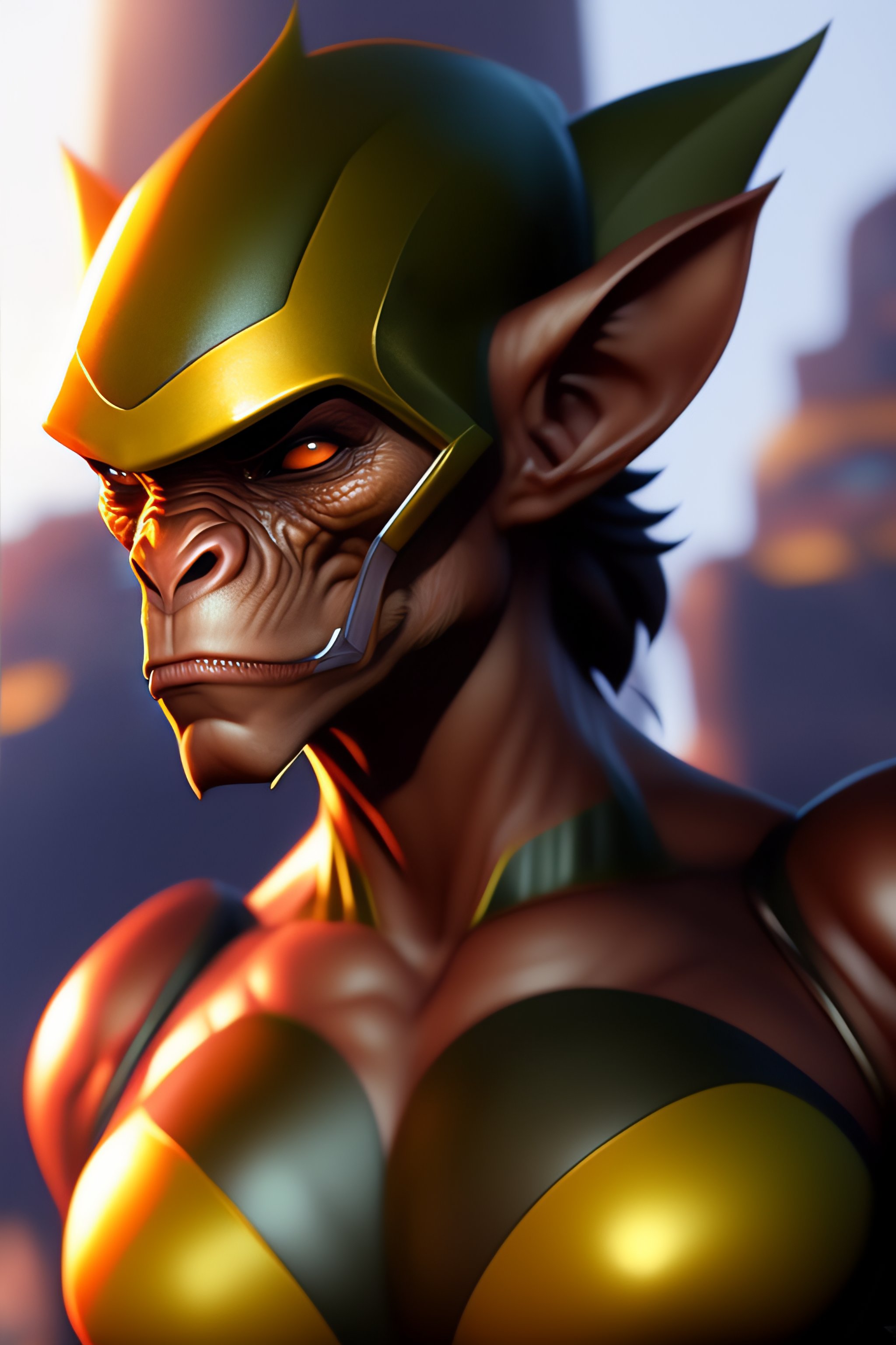 Lexica - Full high detailed, MONKEYS mutant creature, elf ear, Toonz ...