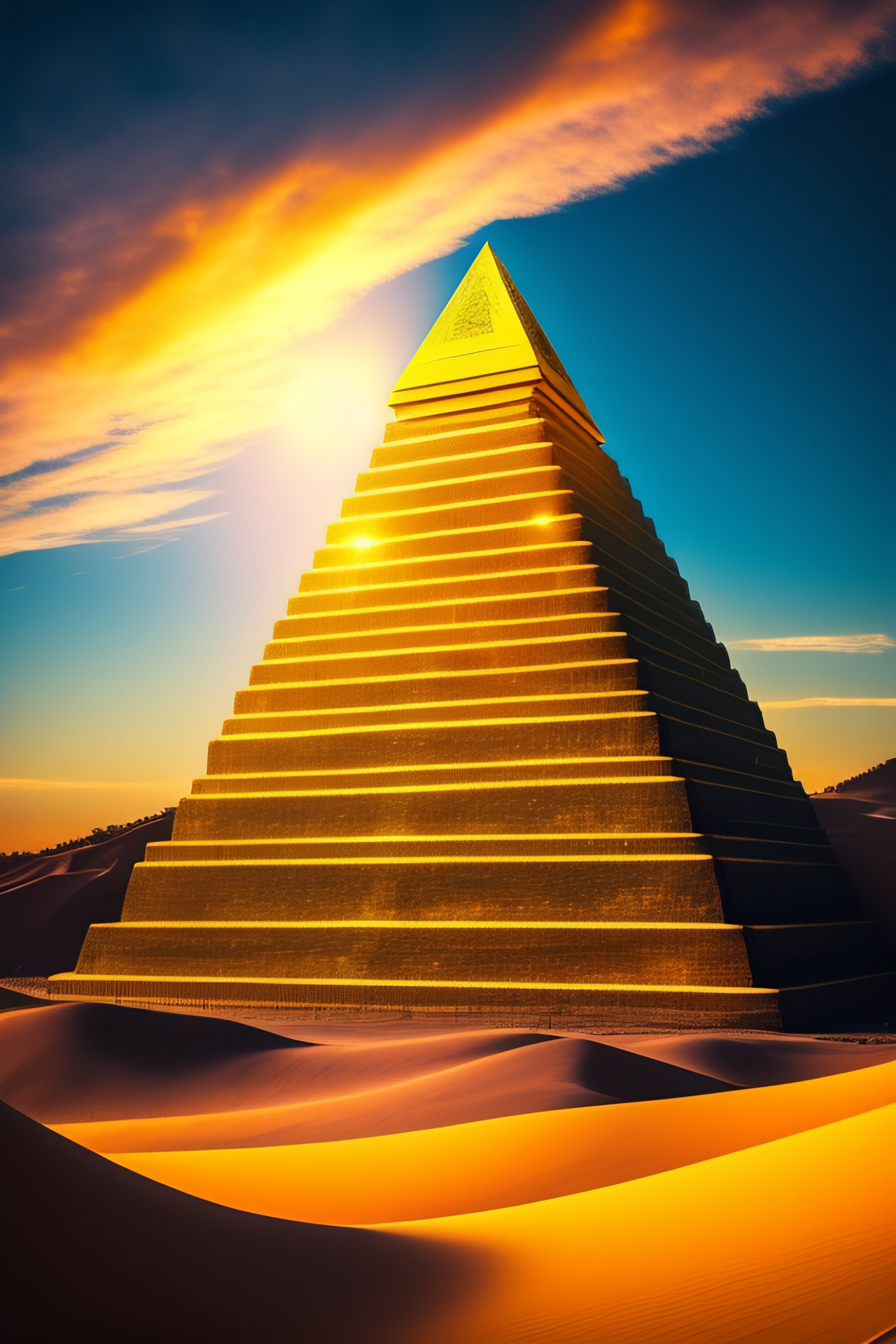 Lexica - Pyramid made from gold bars monkeys climbing to the top, epic ...